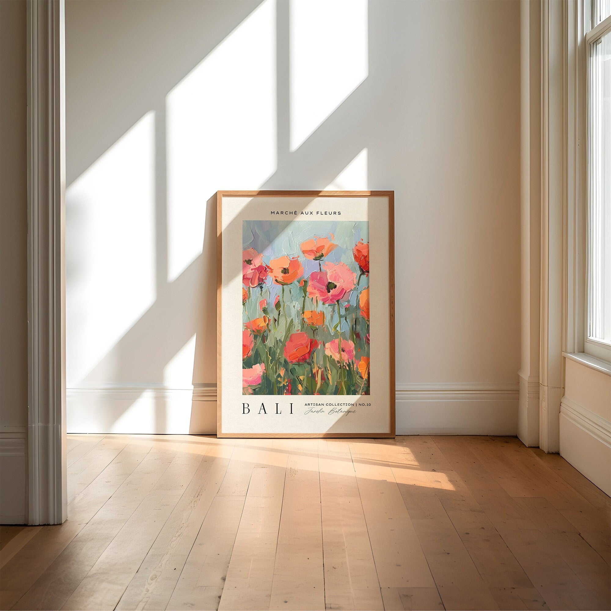 Bali Flower Market Poster Boho Floral Wall Decor, Poster Home Decor ...