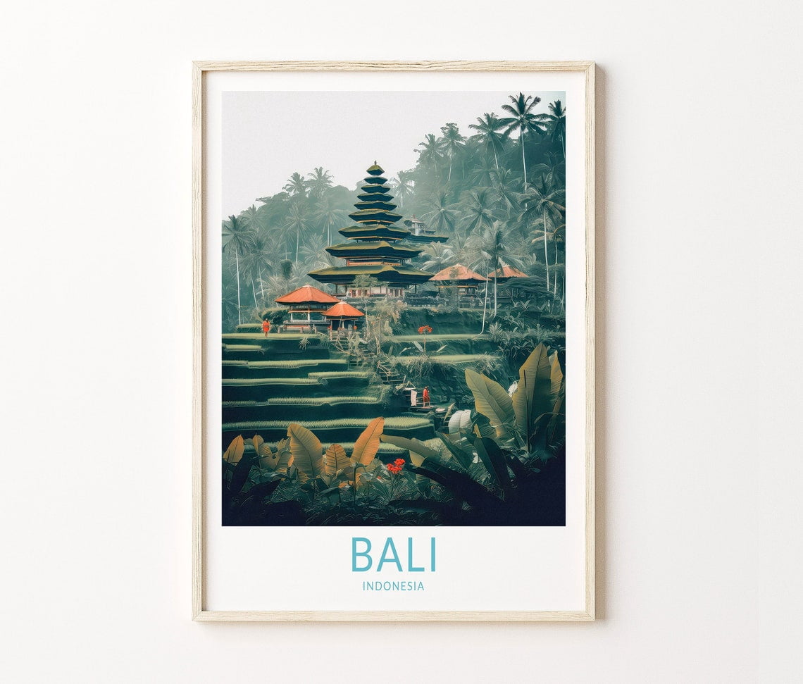 Bali Indonesia City Travel Wall Art 3, Unframed Canvas 16x20in ...