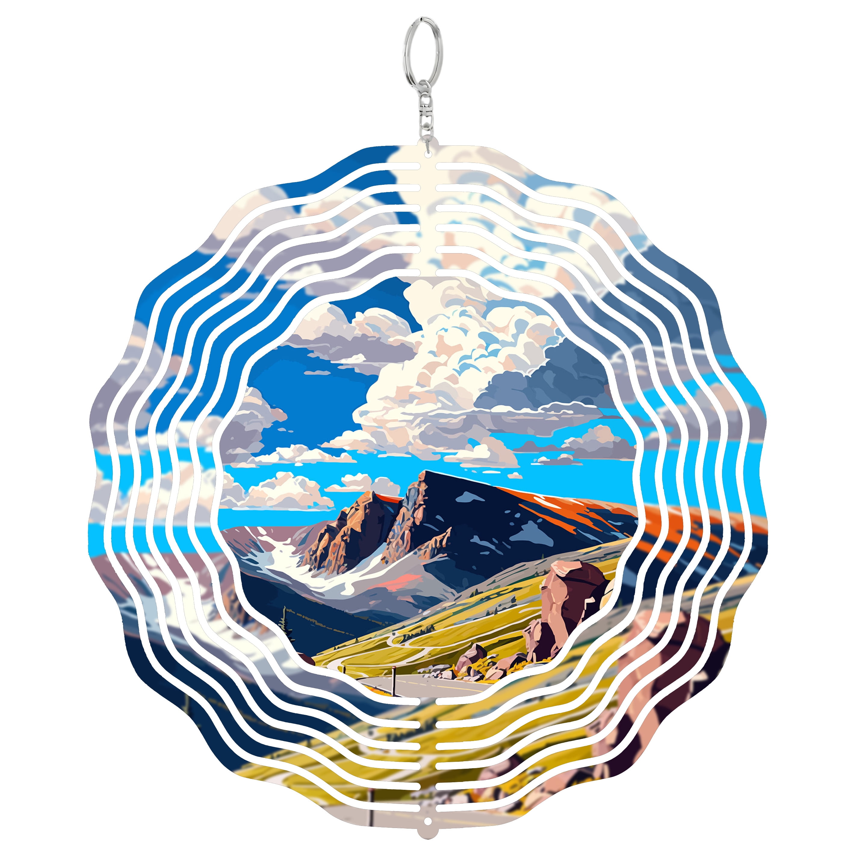 Bali Indonesia Temple Gate 3D Wind Spinner Metal Yard Art Hanging Decor ...