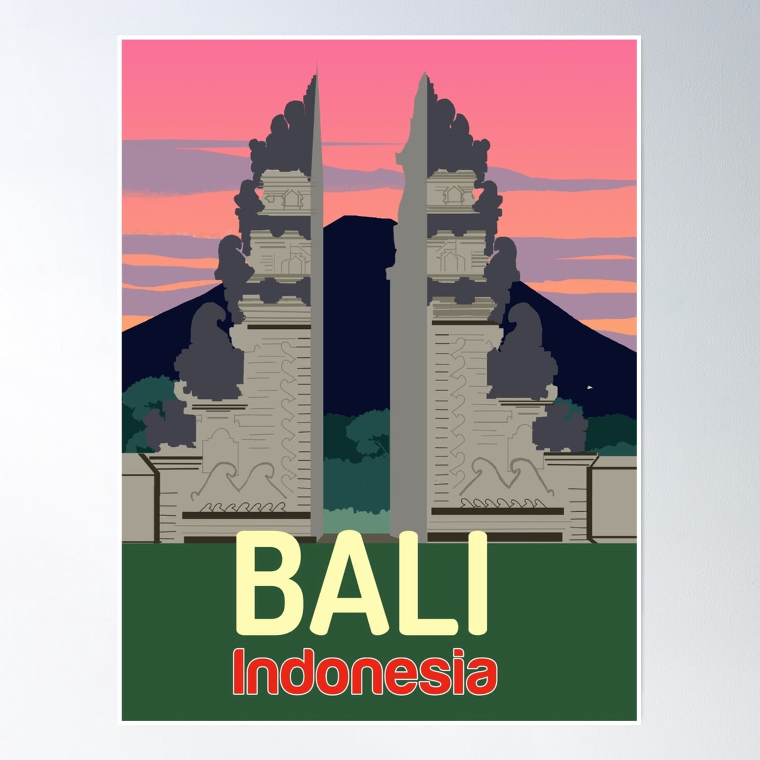 Bali Indonesia- Vintage Wall Arttrendy Retro Print Room Decor Wall Art ...