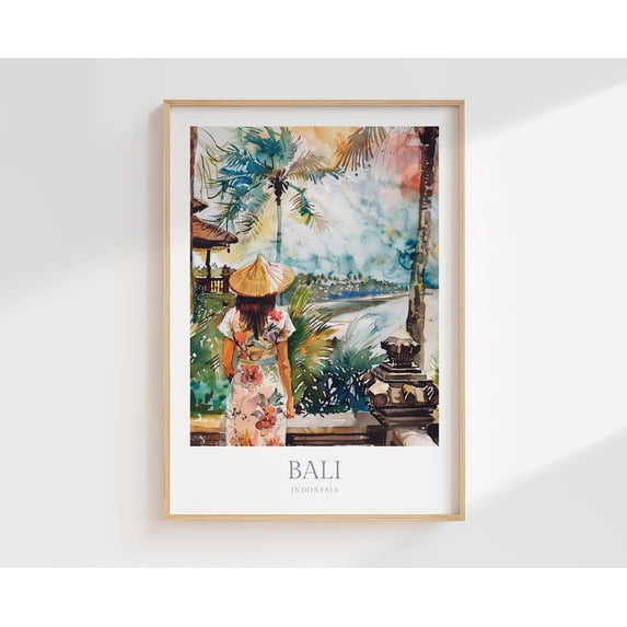 Bali Indonesia Wall Art Poster Drawing Poster, Unframed Size 12x18 ...