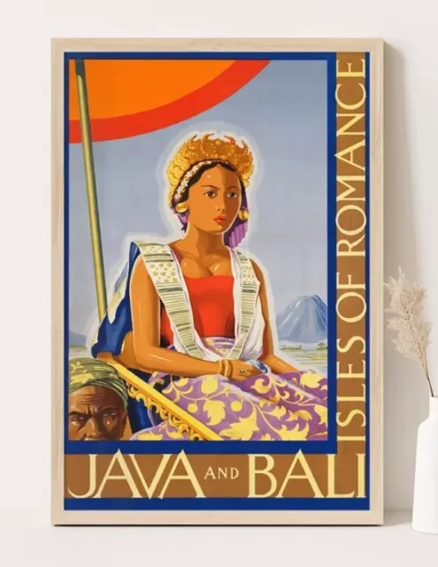 Bali Java Vintage Poster, Extra Large Wall Art, Bali Travel Wall Art NO ...