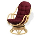 Bali Lounge Swivel Rocking Chair with Dark Brown Cushion Natural Rattan ...