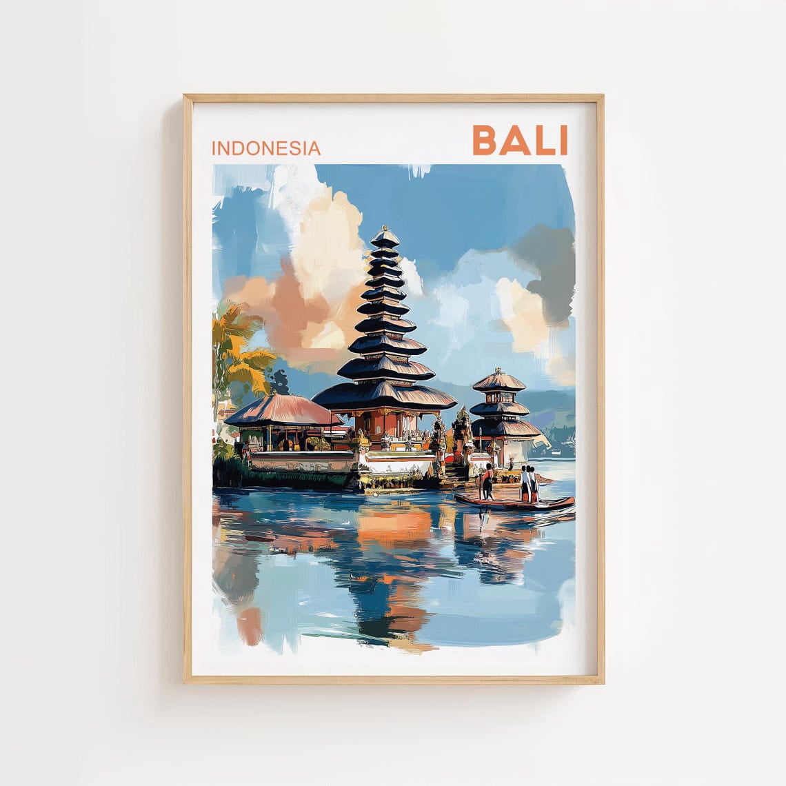 Bali Poster Indonesia Travel Posters Decor Mid Century Modern Wall Art ...
