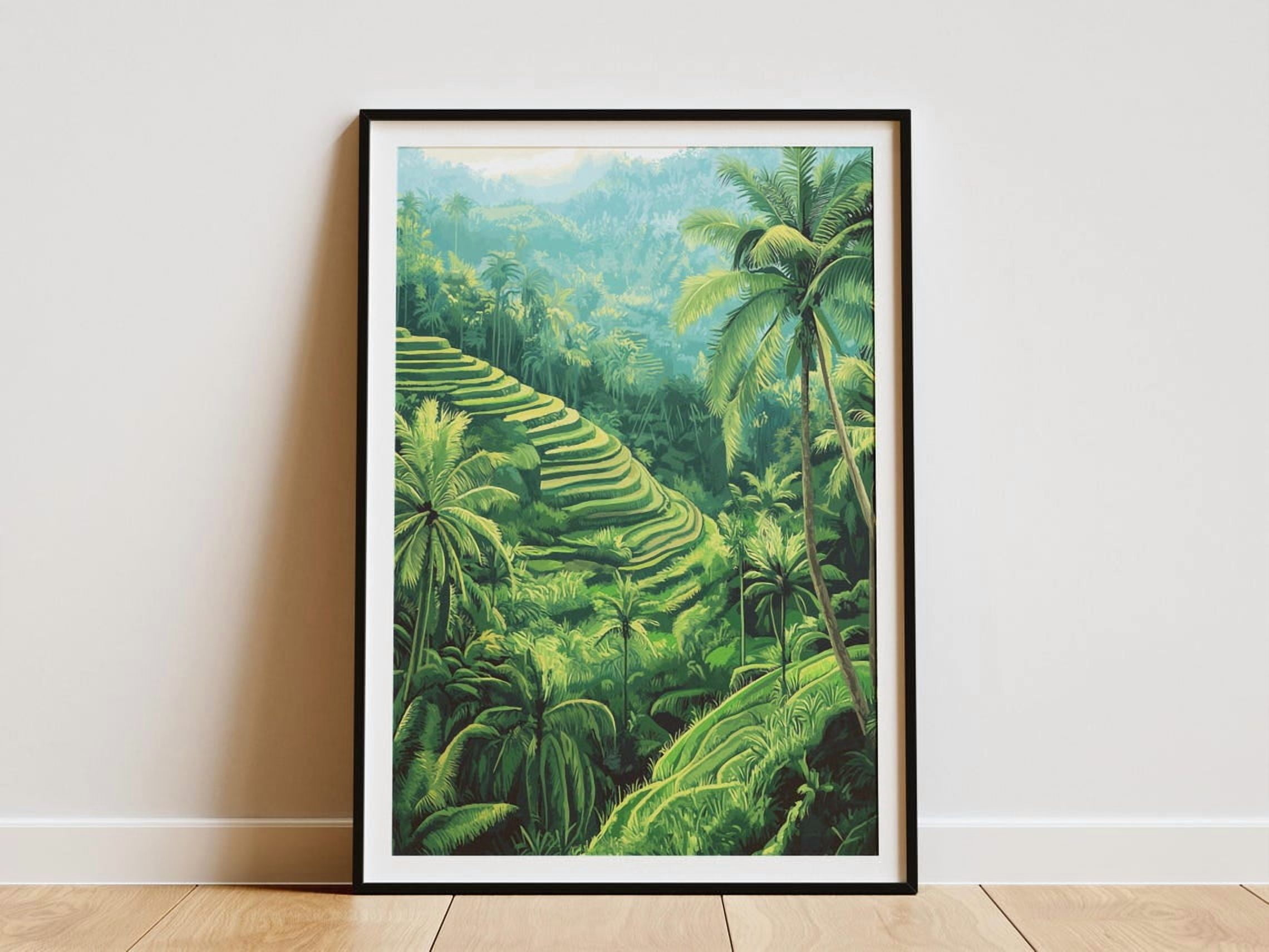 Bali Rice Terraces Vintage Travel Tropical Island Decor Southeast Asia ...