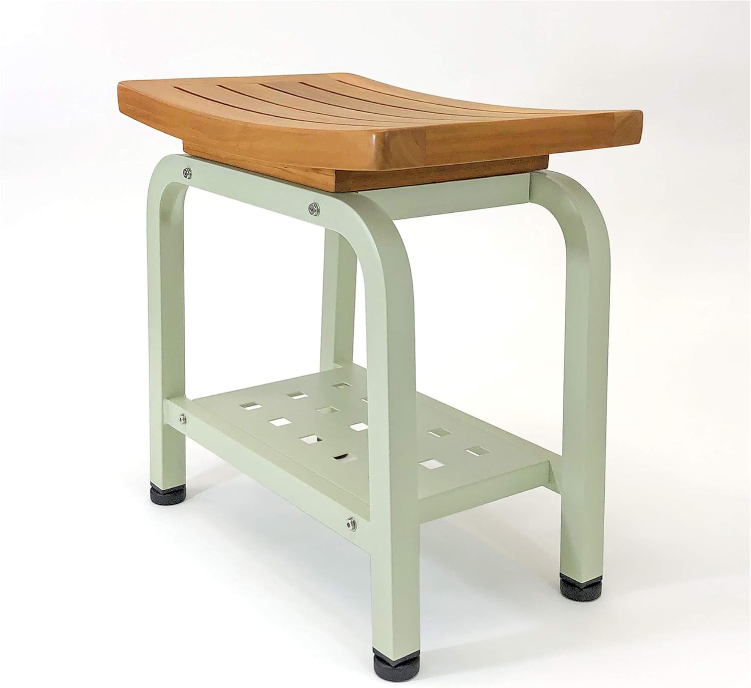 Bali Shower Bench, Teak & Aluminum Shower/Bath/Spa/Patio Stool Bench ...