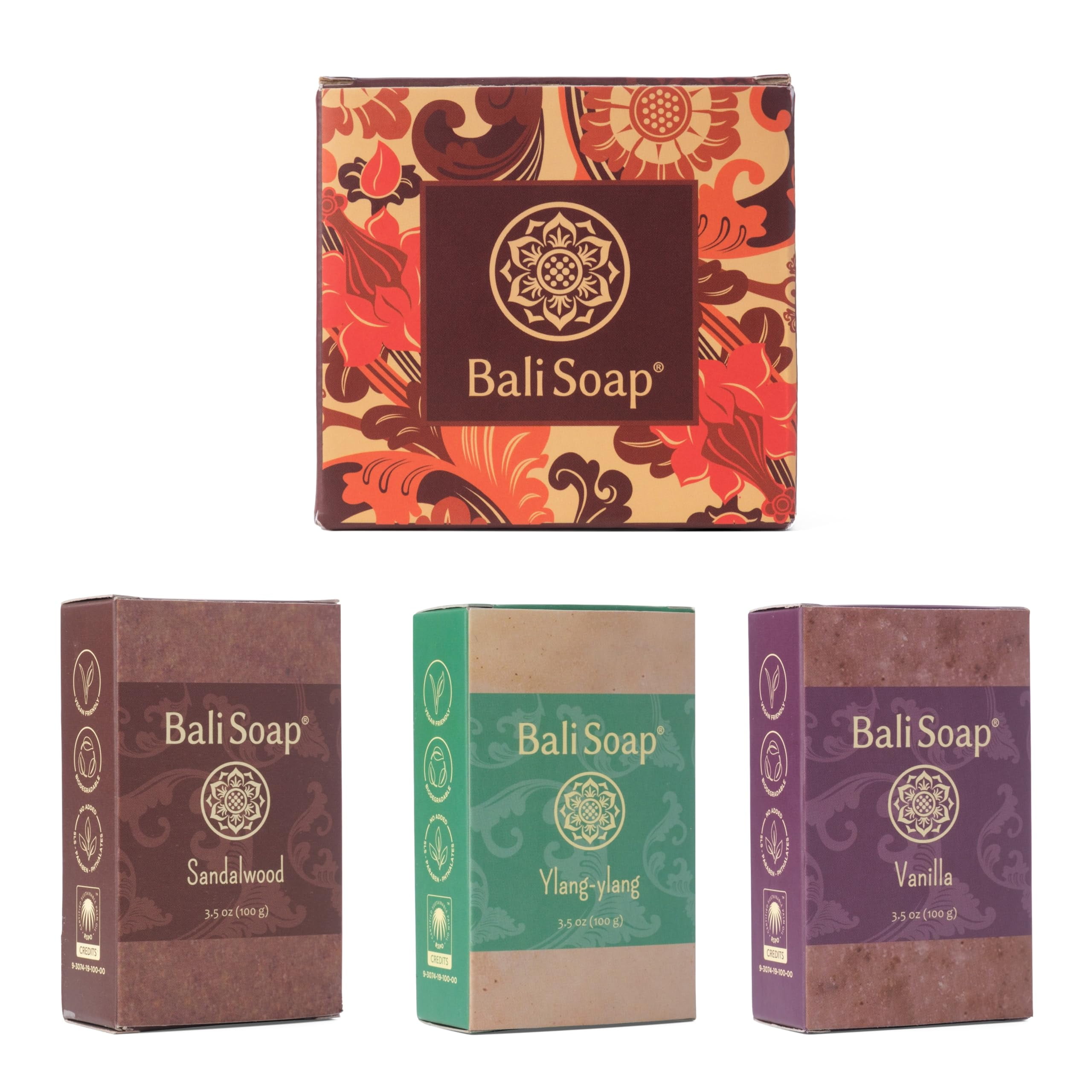 Bali Soap - Natural VTF5 Soap Bar Gift Set, 3 pc Variety Pack ...