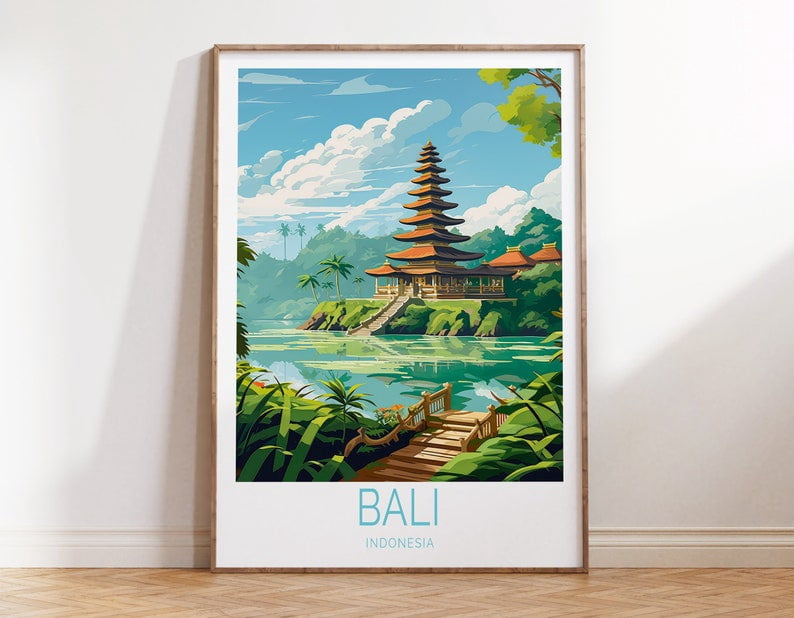 Bali Travel Poster – Indonesia Wall Art, Bali Print, Birthday Gift ...