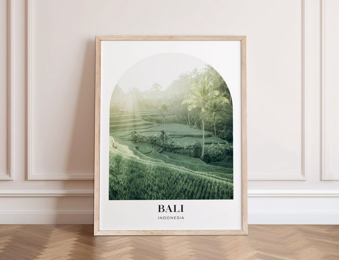 Bali Travel Print, Aesthetic Wall Art Green Decor, Travel Prints ...