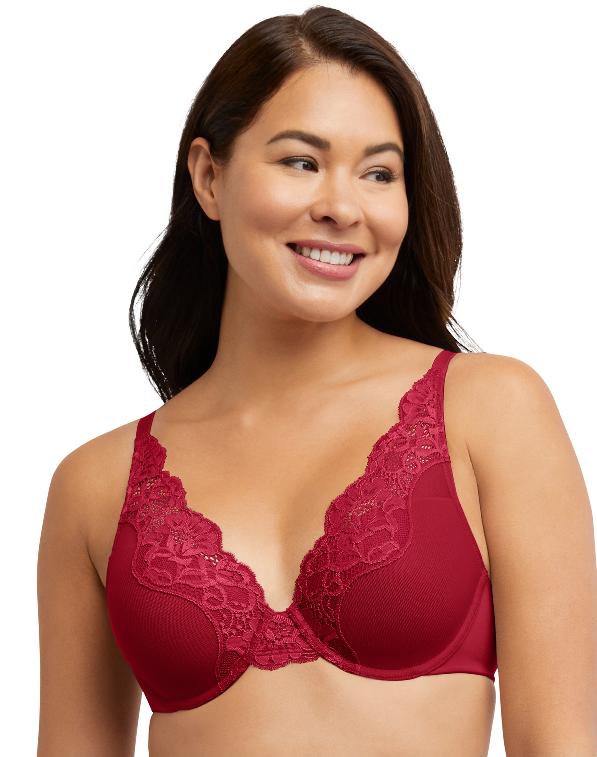 Bali Underwire Bra One Smooth U Comfort Stretch Lace Full Coverage Flexible 0084 - Walmart.com
