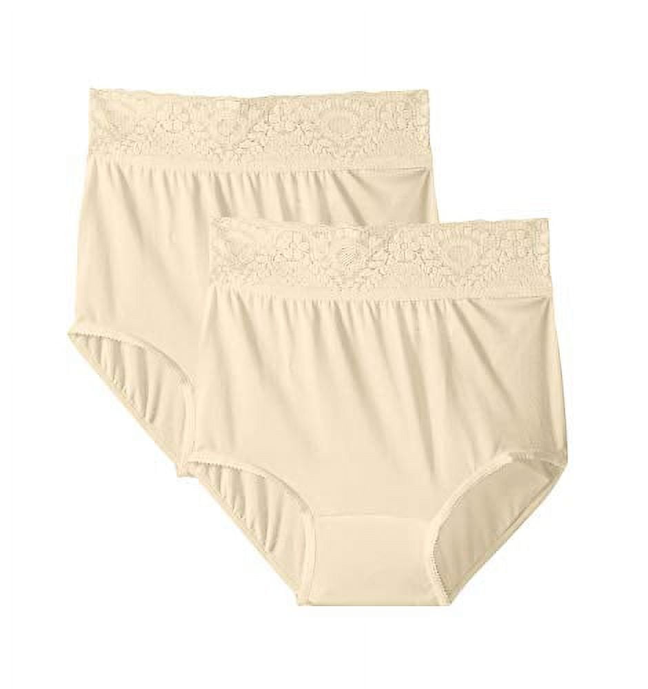 Bali Women`s Lacy Skamp Brief,2744,5,Rosewood (Pack of 3) (2 White / 1 ...