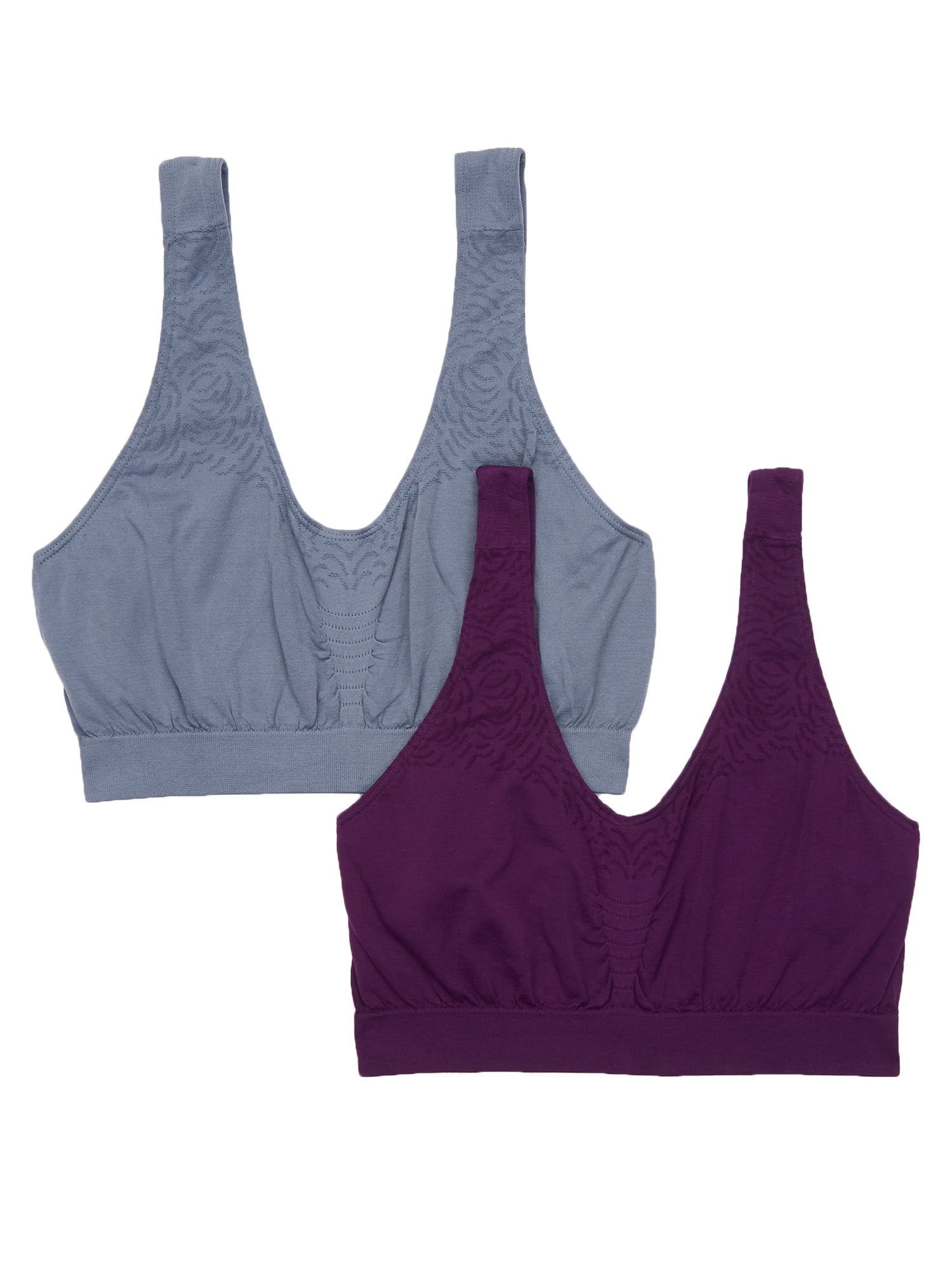 Bali Womens Microfiber Damask Crop Top Soft Cup Bra 2-Pack Style-X1J3 ...