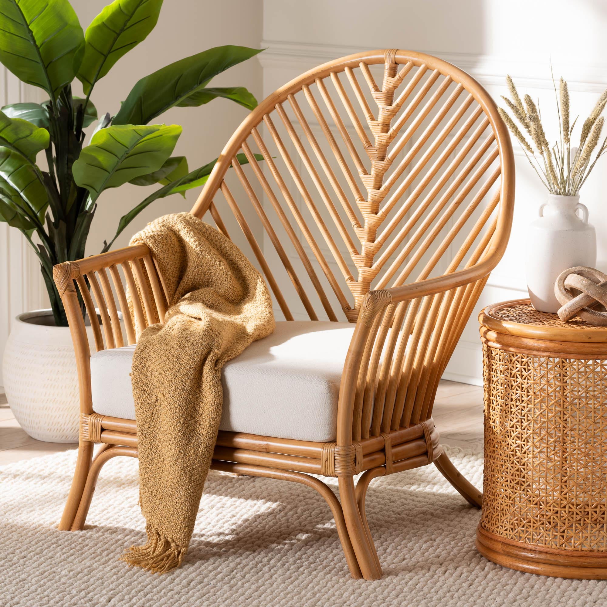 Bali and Pari Lisabon Bohemian Natural Rattan Fabric Polyurethane Foam ...