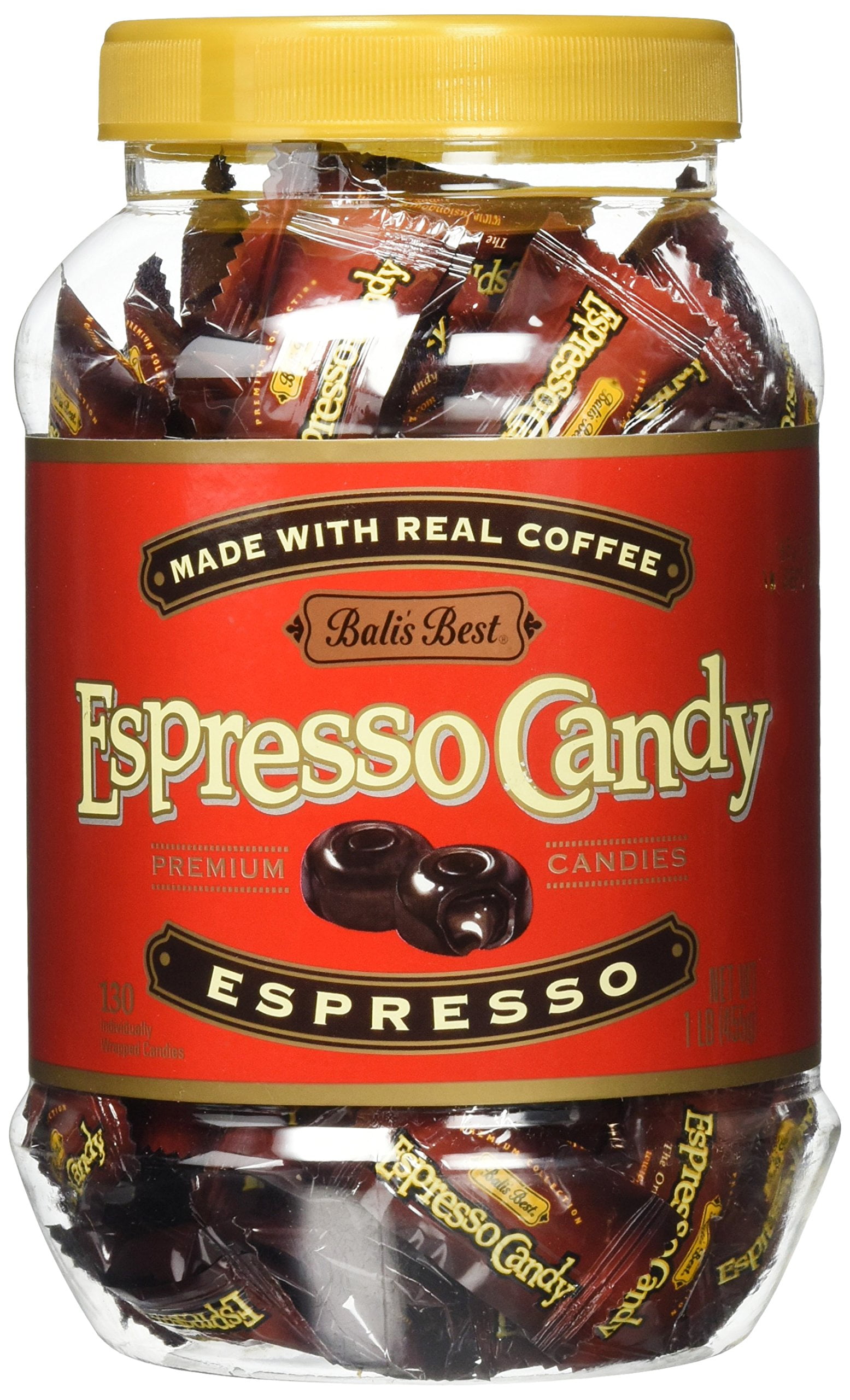 Bali's Best Espresso Candy, 1 MDA05 Pound Jar, Individually Wrapped ...