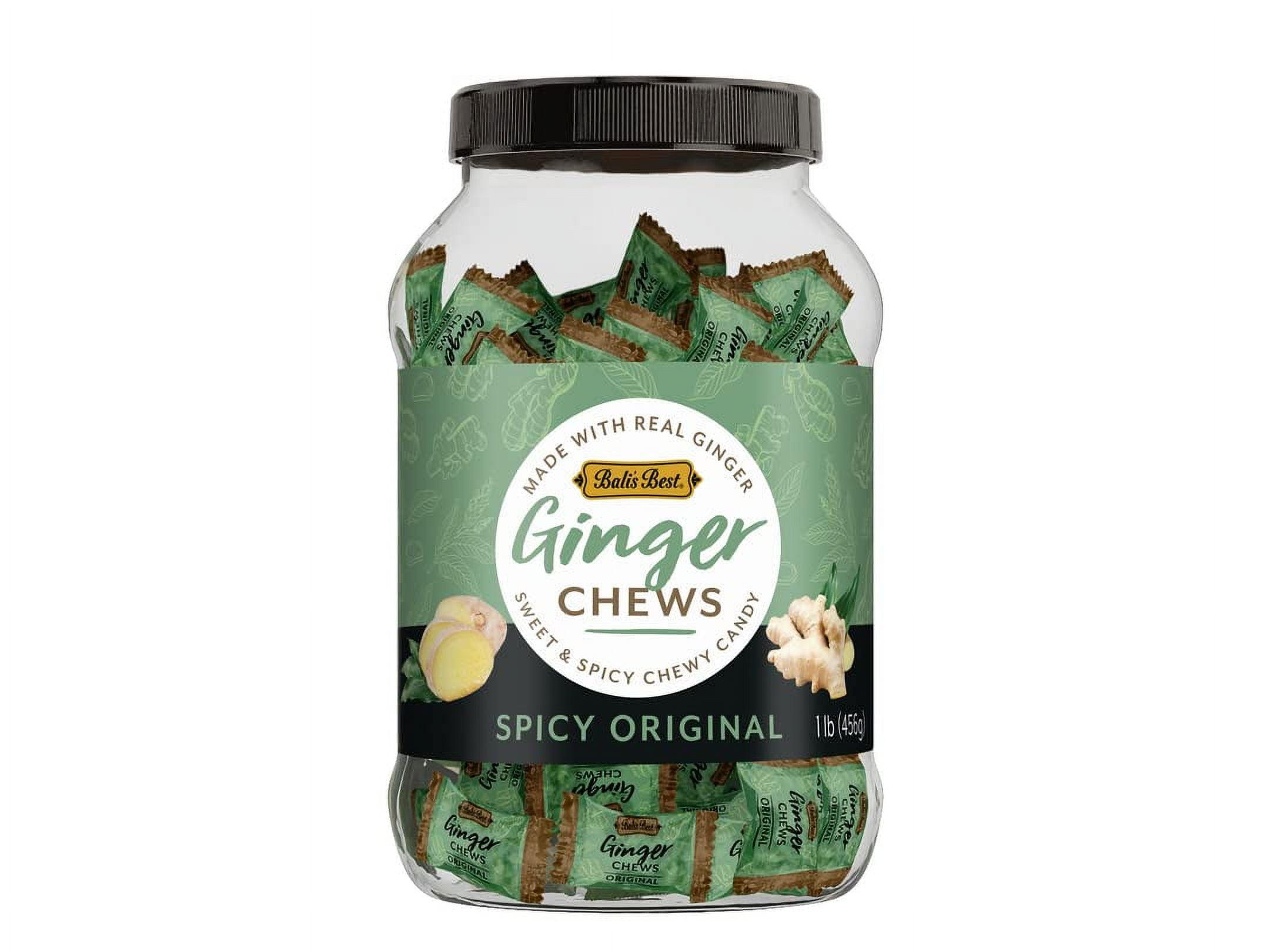 Bali's Best Ginger Chews, BCF26 Spicy Original Flavor, 1 Pound Jar ...
