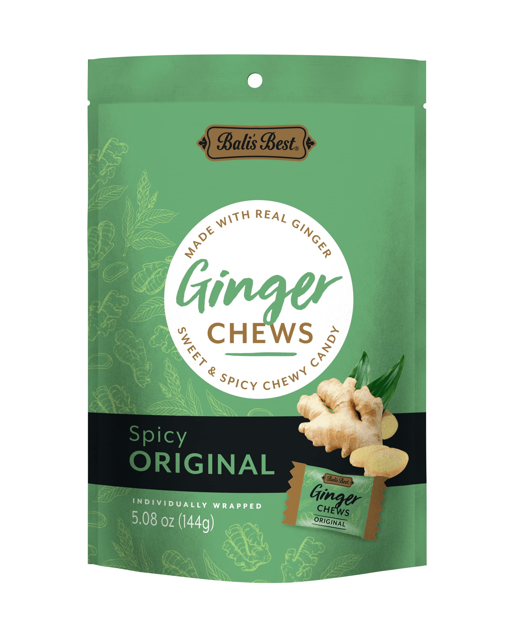 Bali's Best Ginger Chews, BCF26 Spicy Original Flavor, 5.08 Oz ...