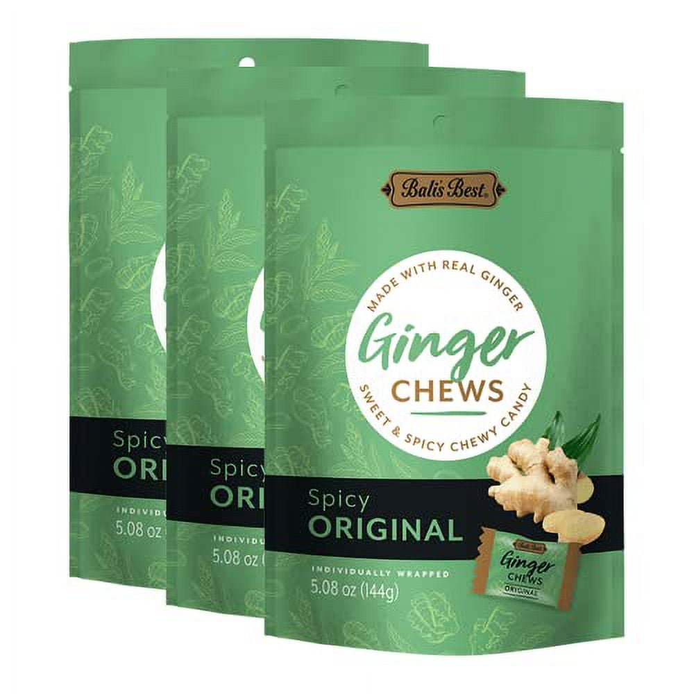 Bali's Best Ginger Chews Candy, Spicy Original Natural Flavor, 100% ...