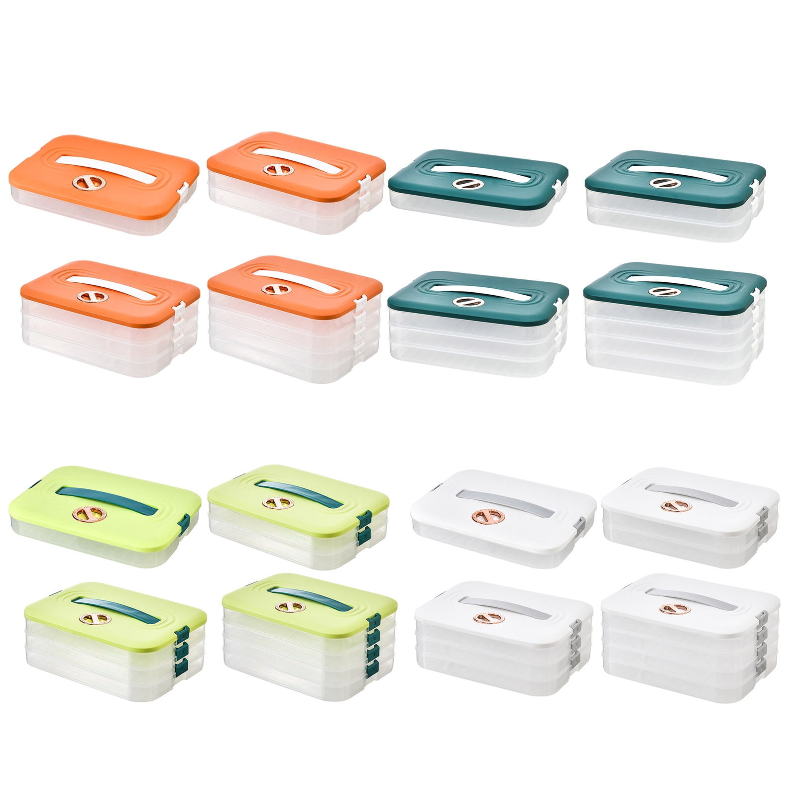 Balieda 2-Layer Food Storage Containers with Lids Dumpling Storage Box ...