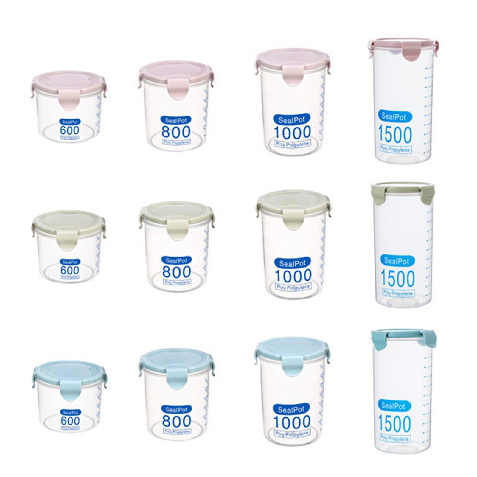 Balieda 27 Oz Plastic Jars with Lids Clear Multifunctional Kitchen ...