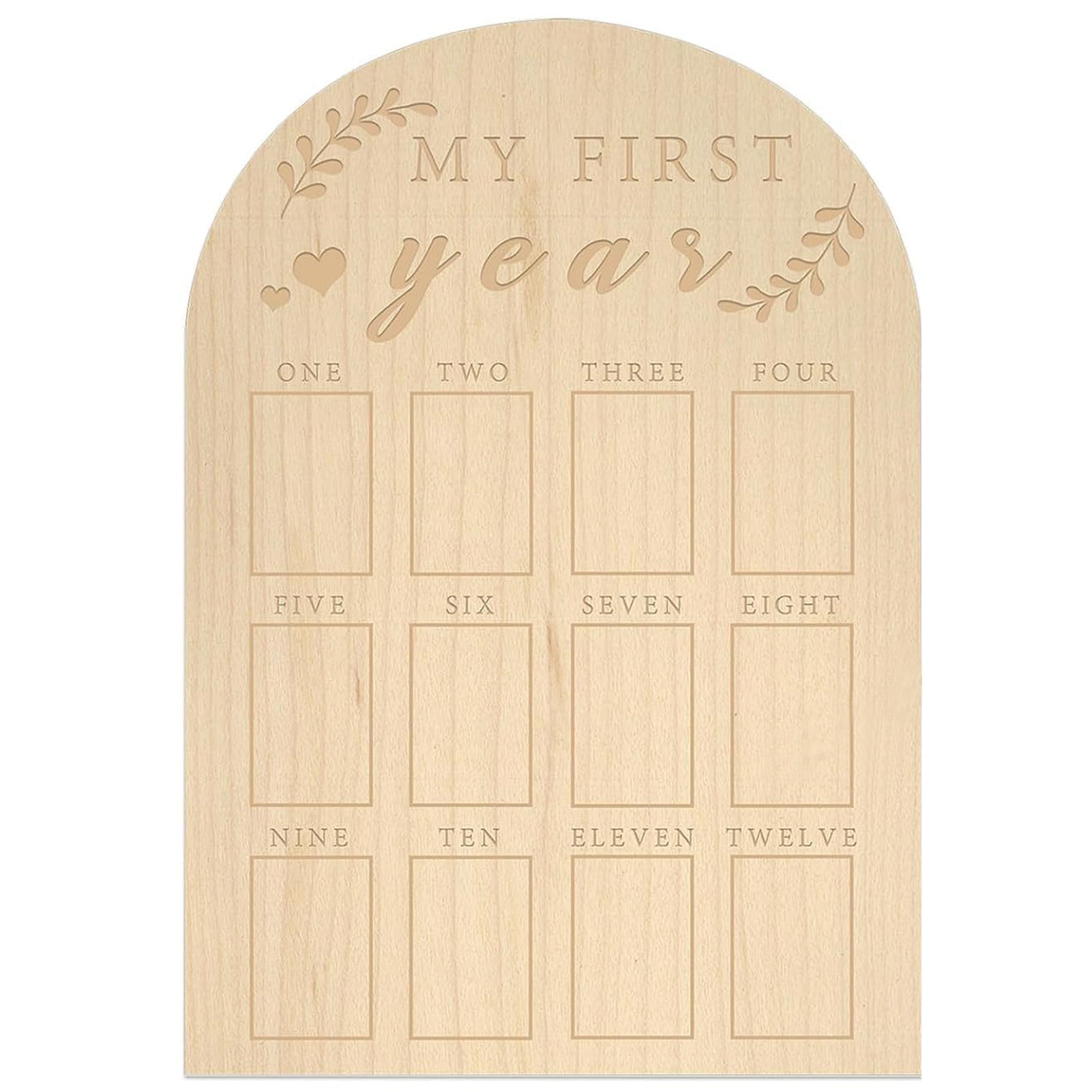 Balieda Baby's First Year Picture Frames Display Wood Board 2 x 3 Photo ...
