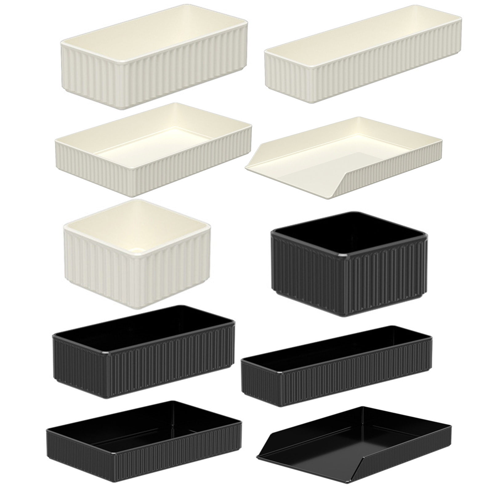 Balieda Desk Organizer, Plastic Desktop Storage Box Stackable Makeup ...