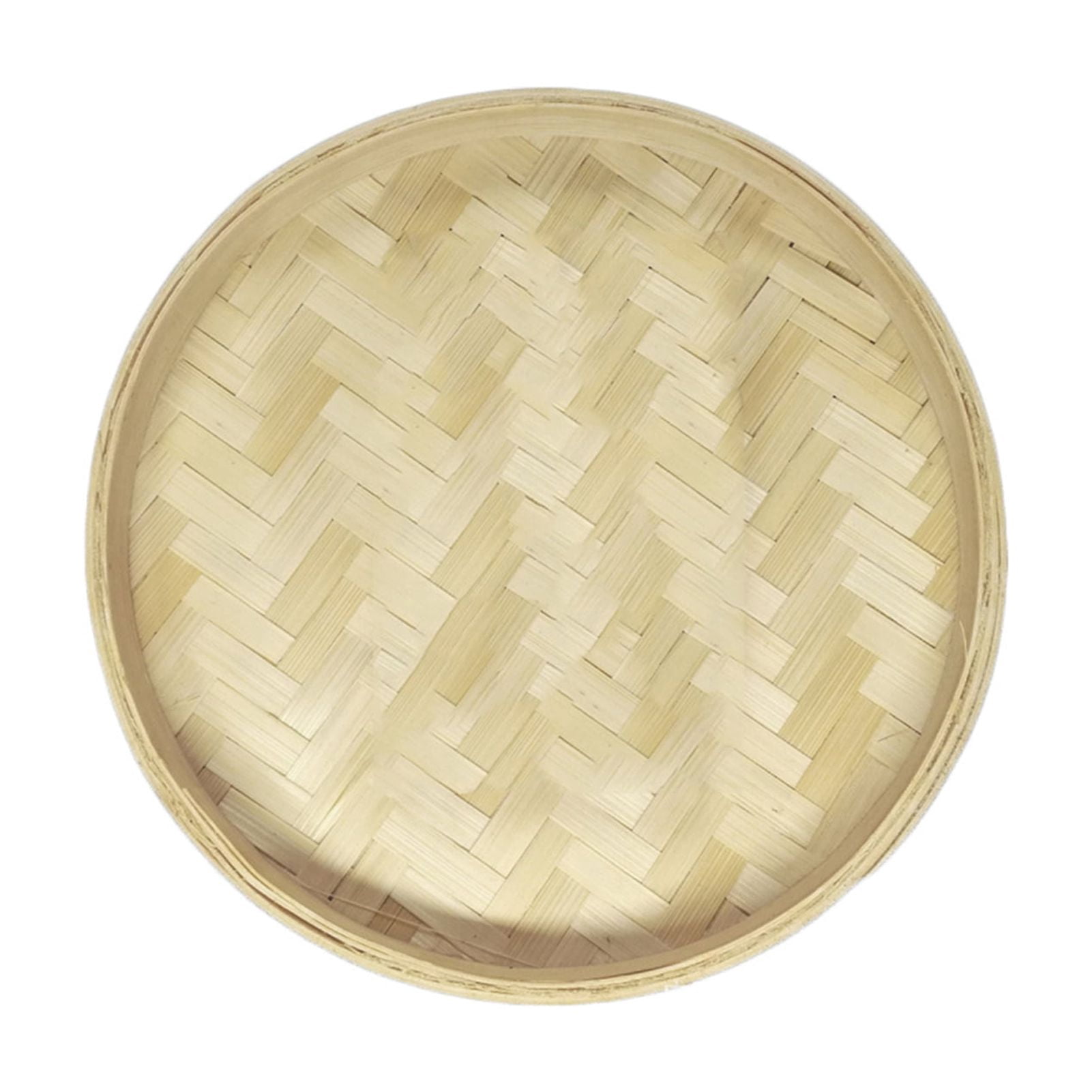 Balieda Handmade Bamboo Woven Basket Tray, Round Flat Fruit Basket ...