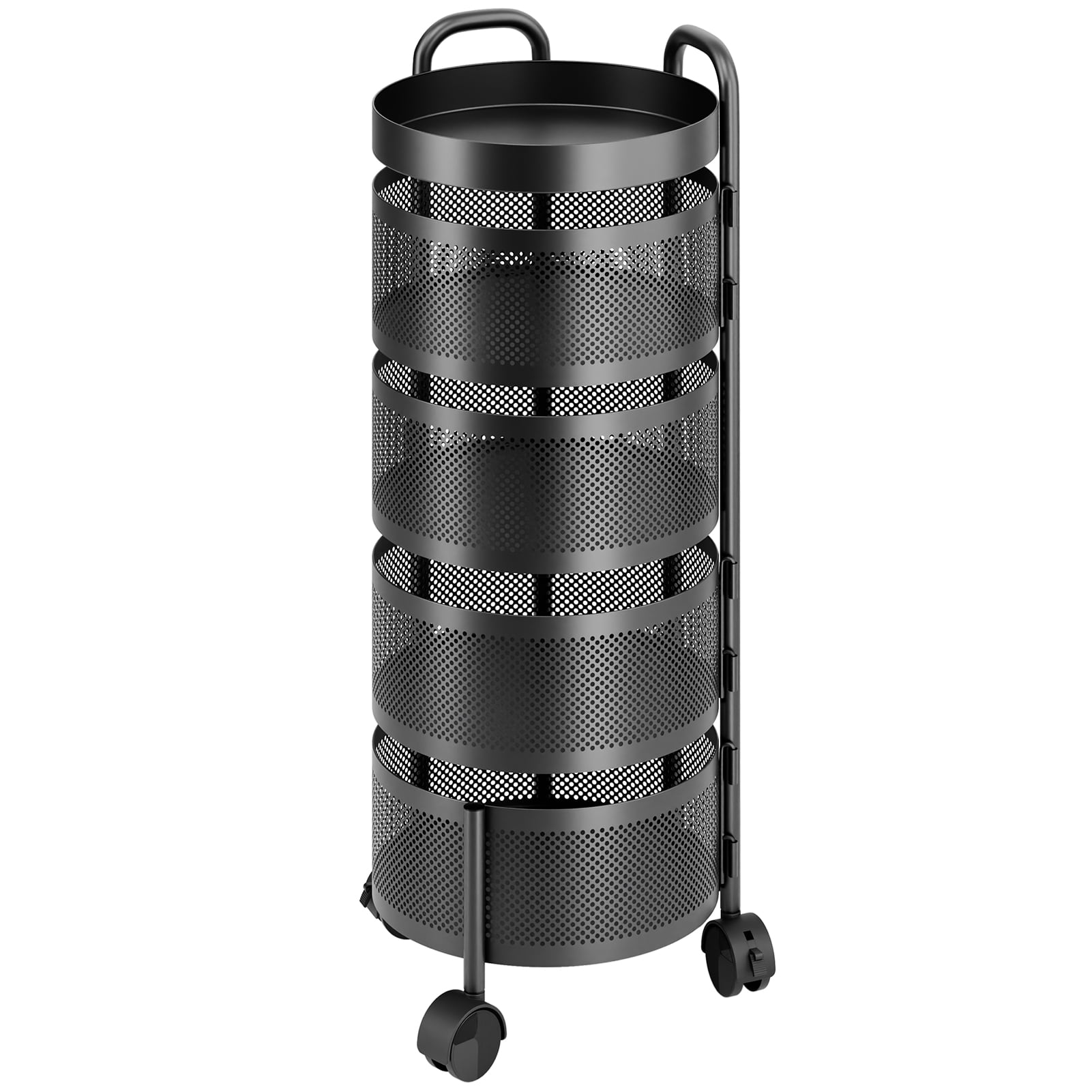 Balieda Kitchen Round Rotating Storage Cart, 4 Tiers Fruit Storage ...