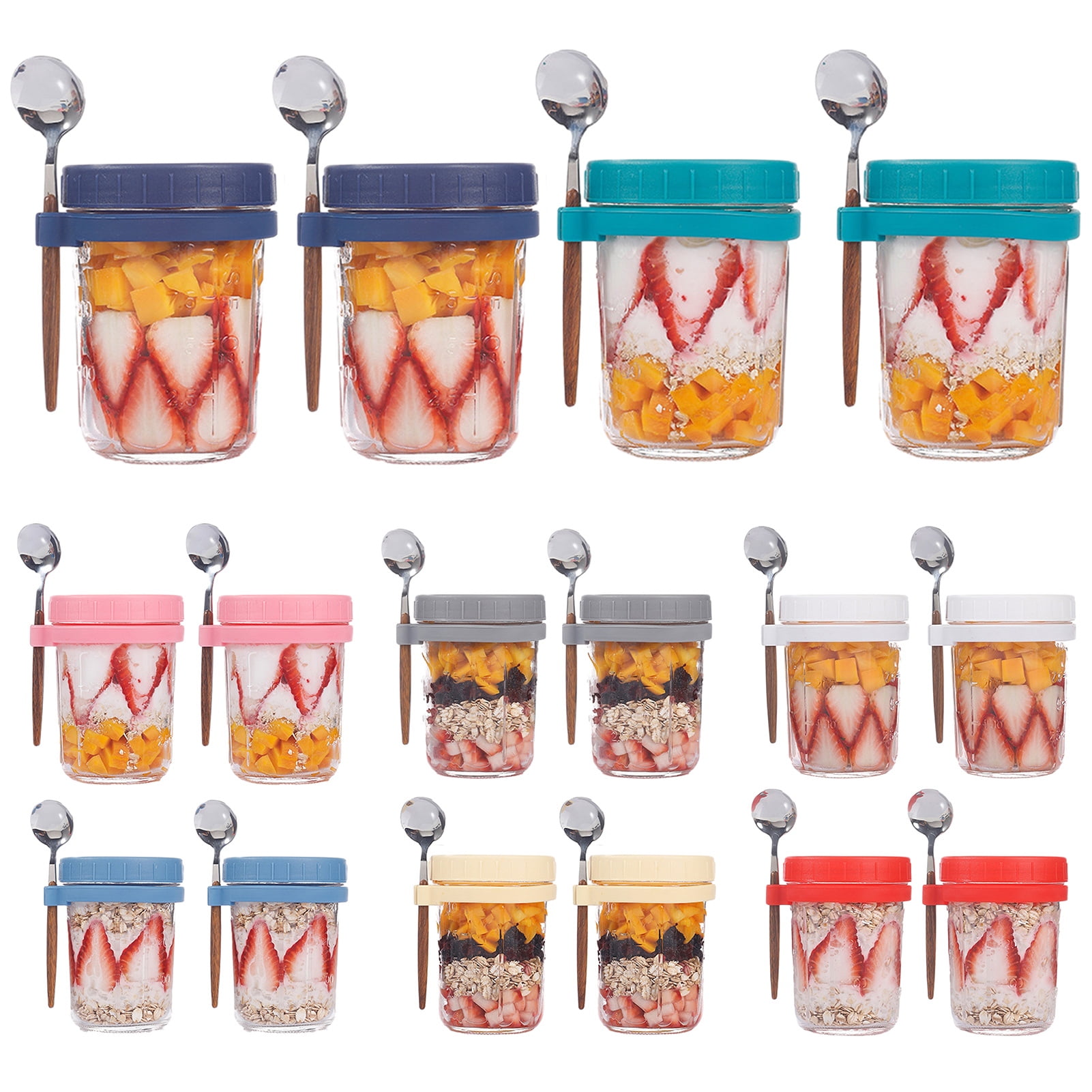 Balieda Overnight Oats Jars, Overnight Oats Containers with Lid and ...