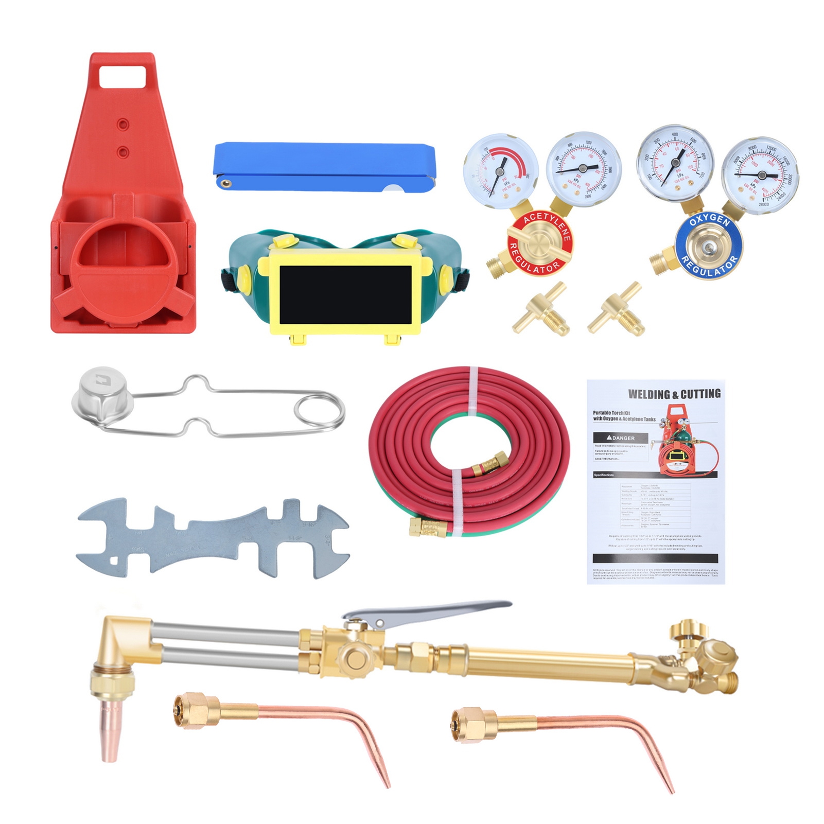 Balieda Oxy acetylene and Cutting Torch Kit, Long Pipe Brass Nozzle ...