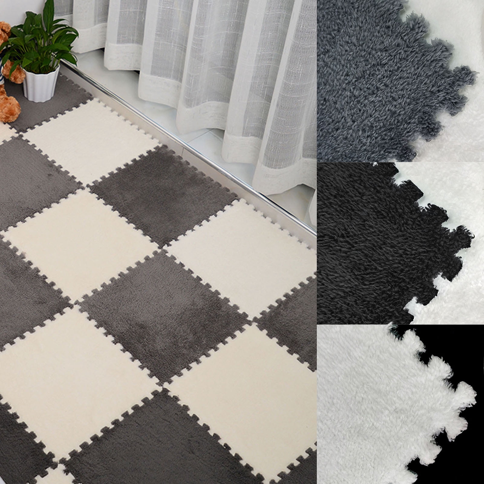 Balieda Plush Puzzle Mats Soft Eva Foam Mats Fluffy Area Rugs ...