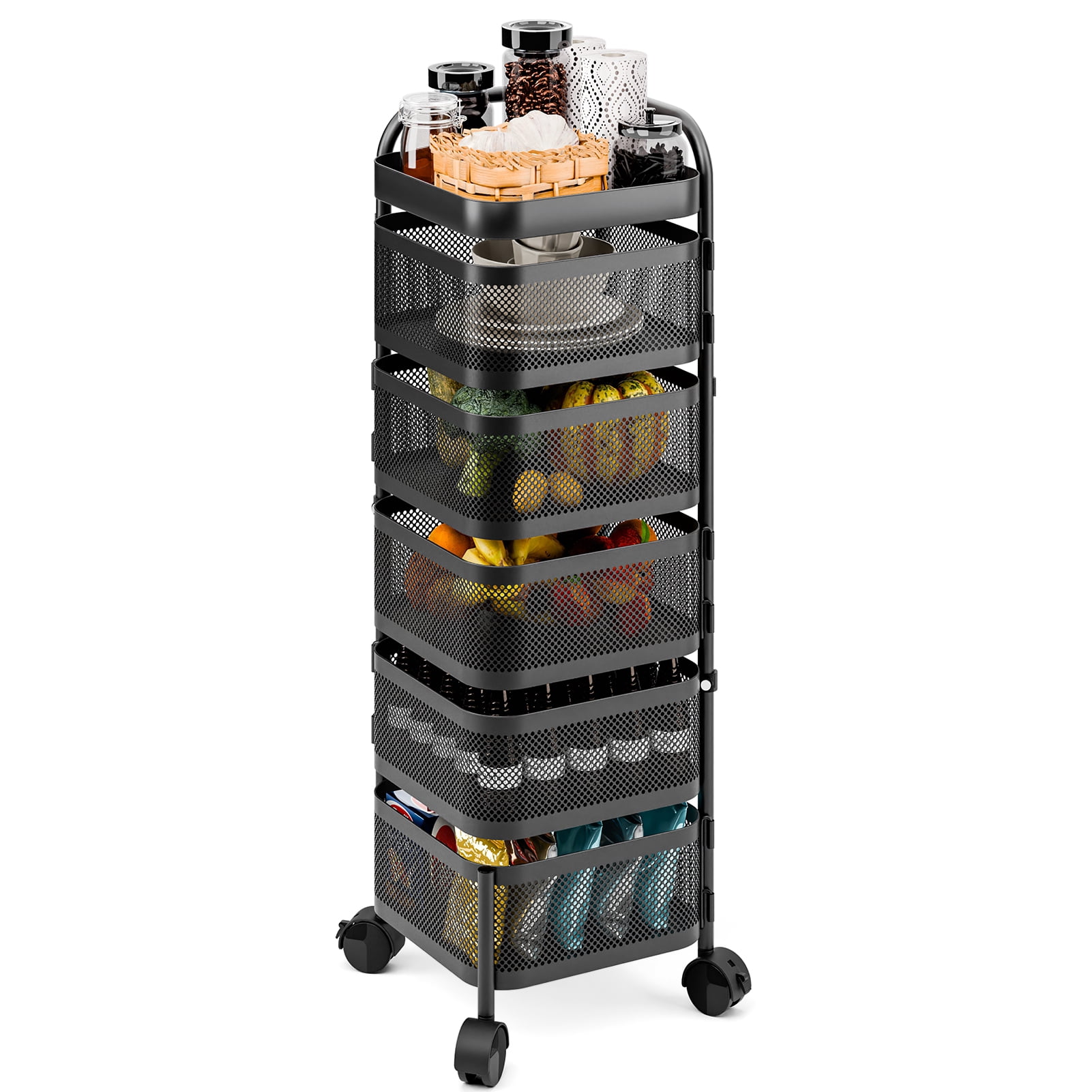 Balieda Rotating Trolley, Square Kitchen Trolley, Rotating Kitchen ...