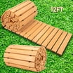 Outsunny 3.3ft Wooden Garden Bridge with Half-Wheel Railings, Solid Fir ...