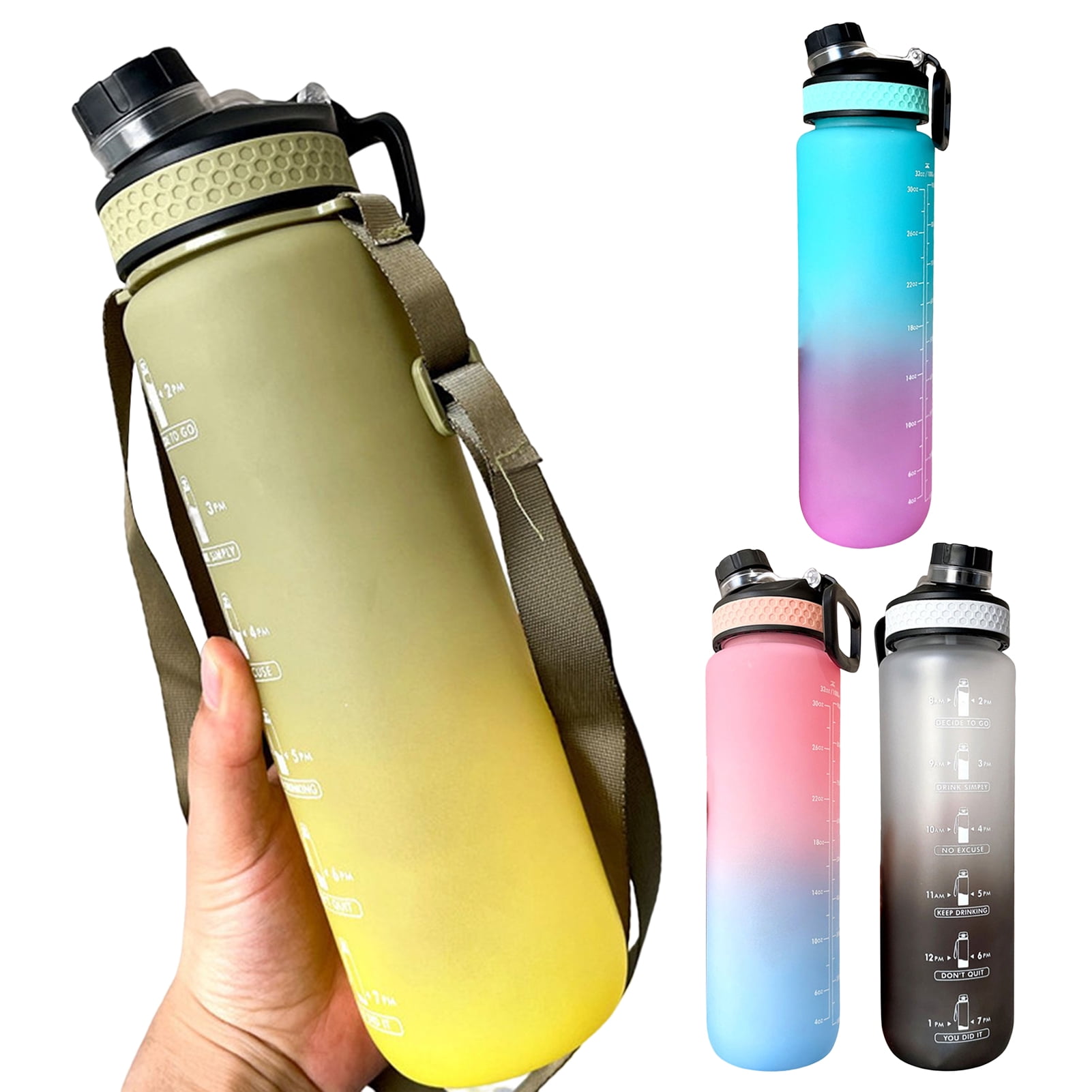 Balieda Water Bottle, 1000ML/33.8Oz Motivational Sports Water Bottles ...