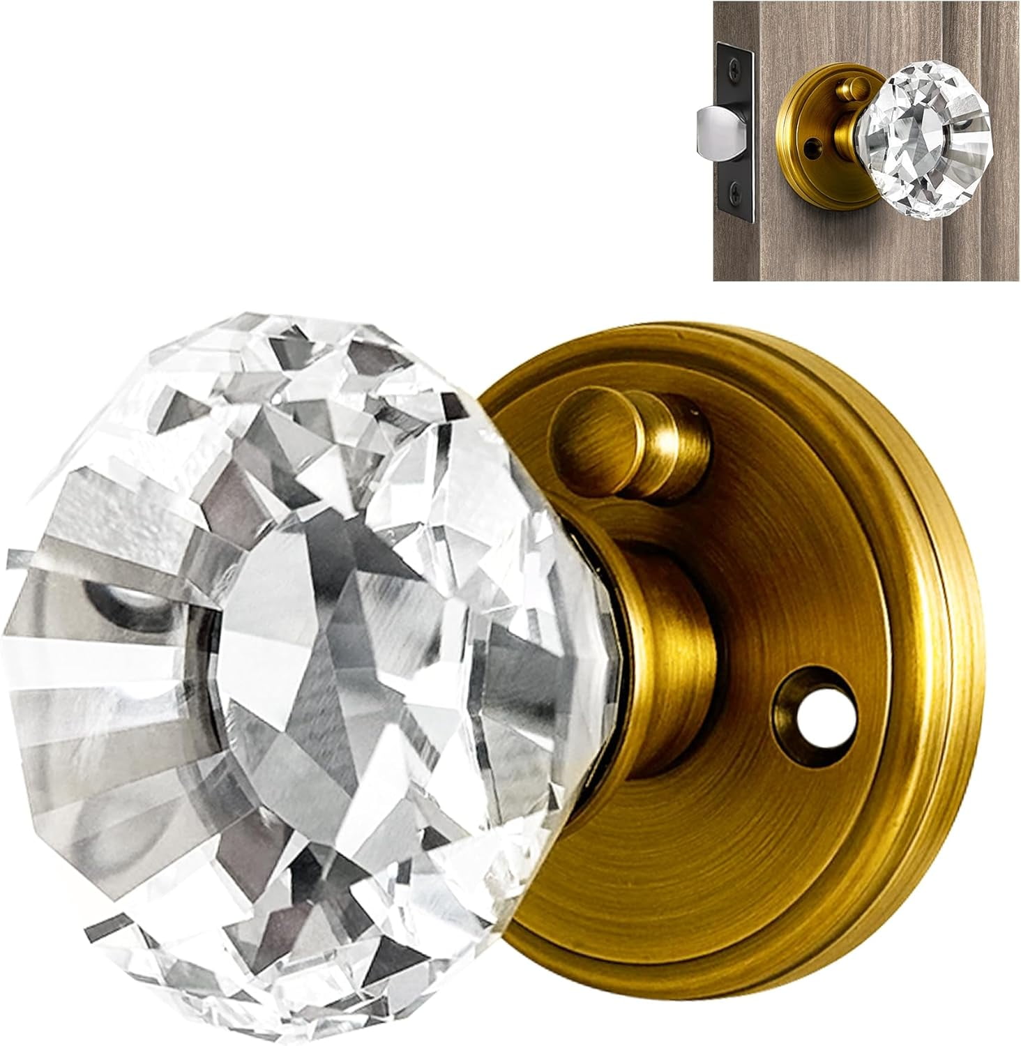 Balin Designs Crystal Doorknobs (Antique Crysta Clear) - Decorative Hardware Interior and ...