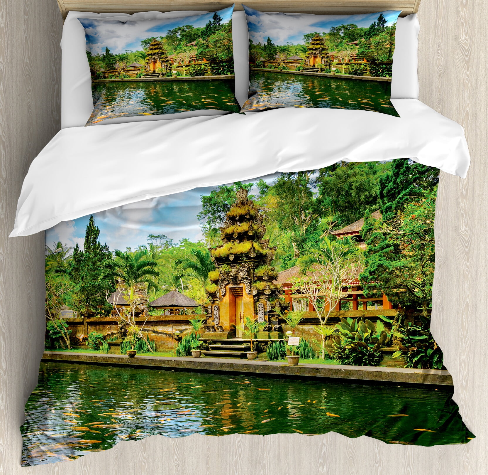 Balinese Duvet Cover Set, Tirta Empul Building Bali Indonesia Exotic ...