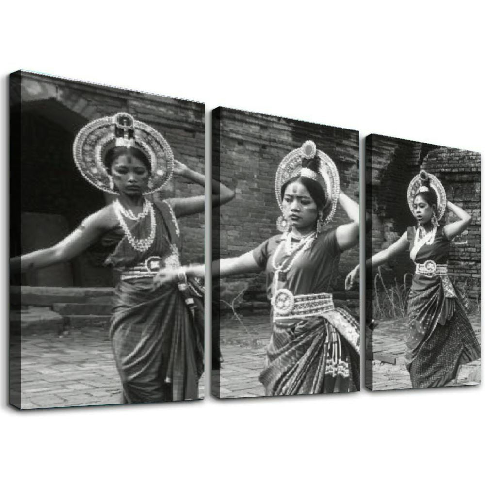 Balinese Temple Dancer Black And White Art Print Home Decoration Canvas ...
