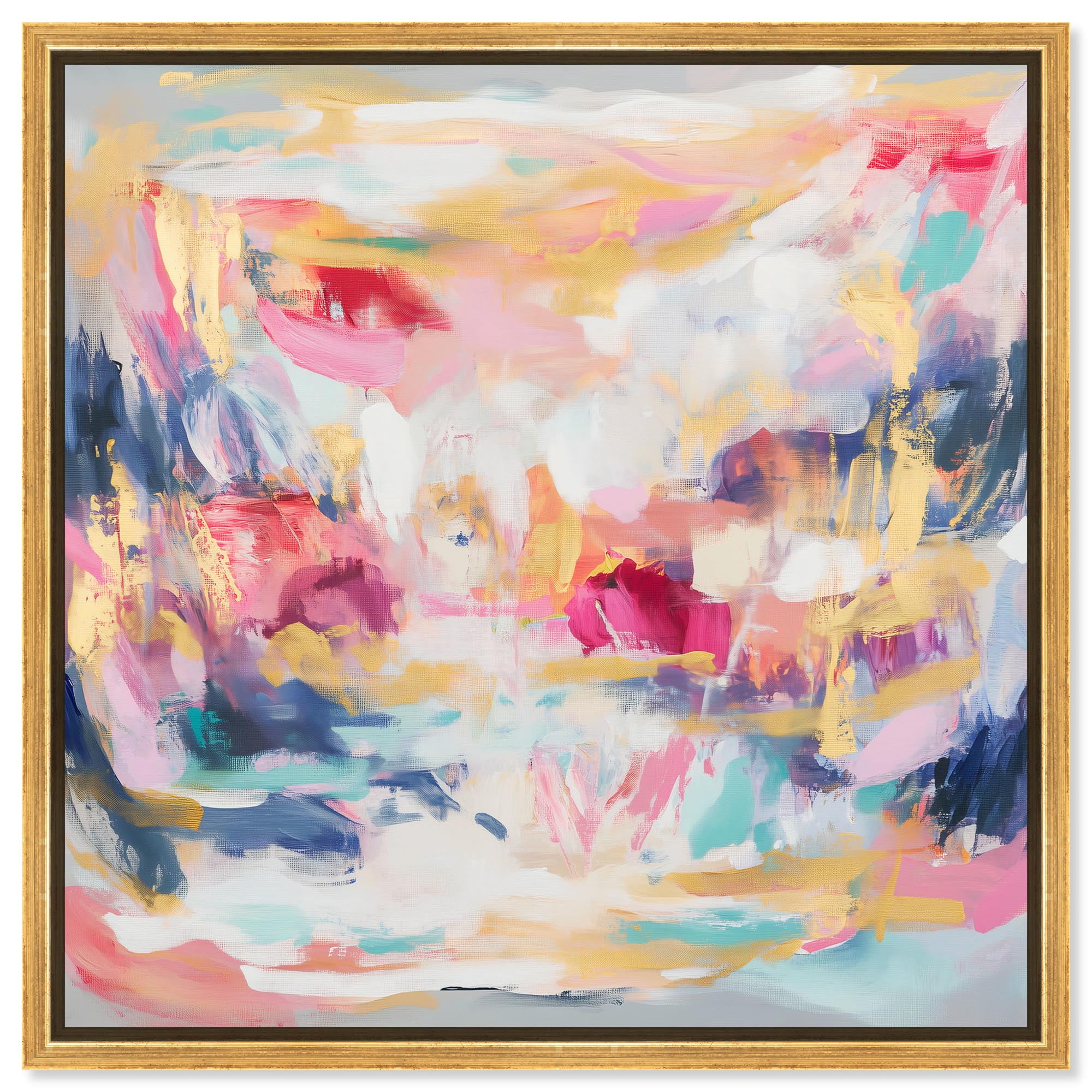 Balipink II Canvas Colorful Spring Art by Art Remedy, Gold Frame, 30 x ...