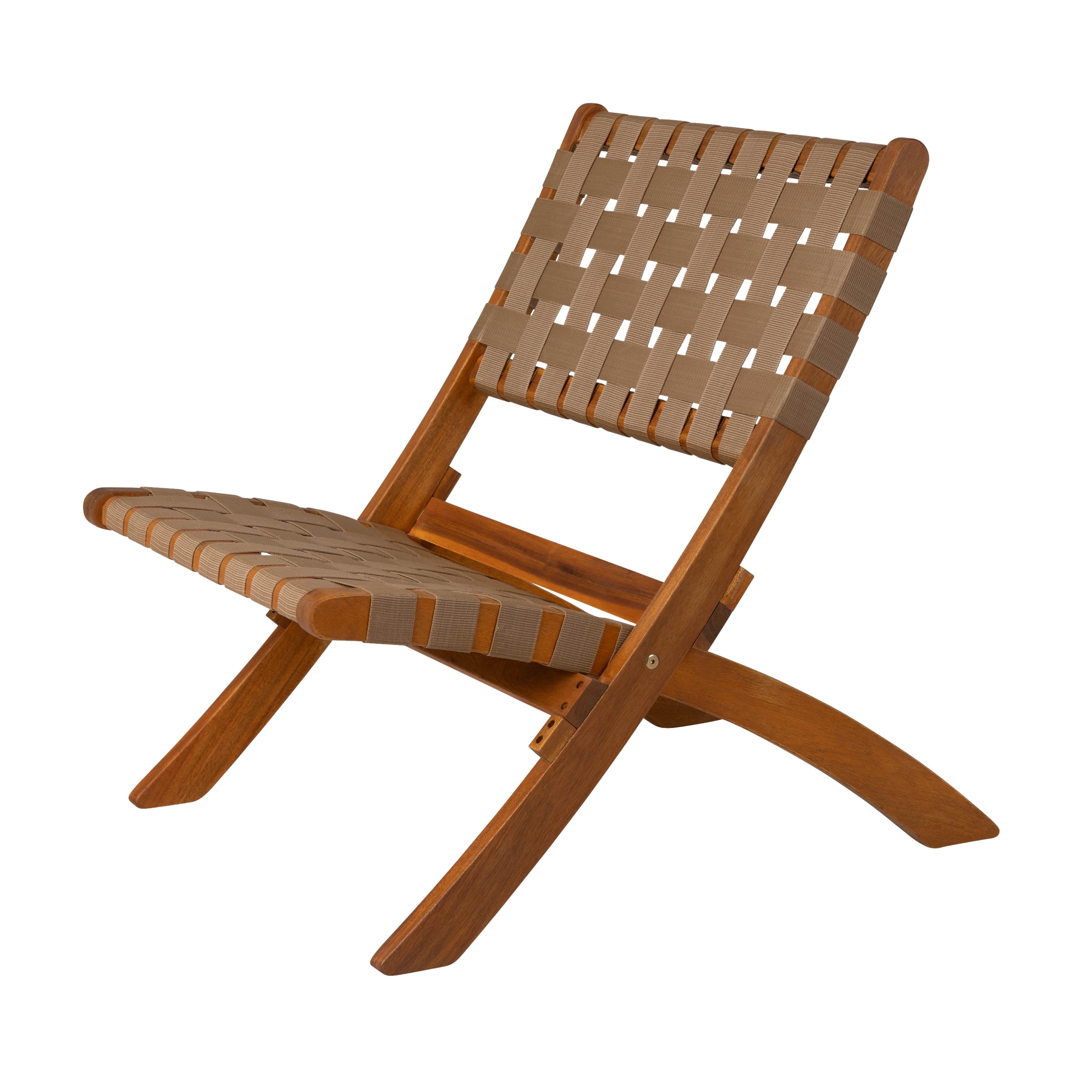 Balkene HomeSava Indoor-Outdoor Folding Chair in Brown Webbing ...