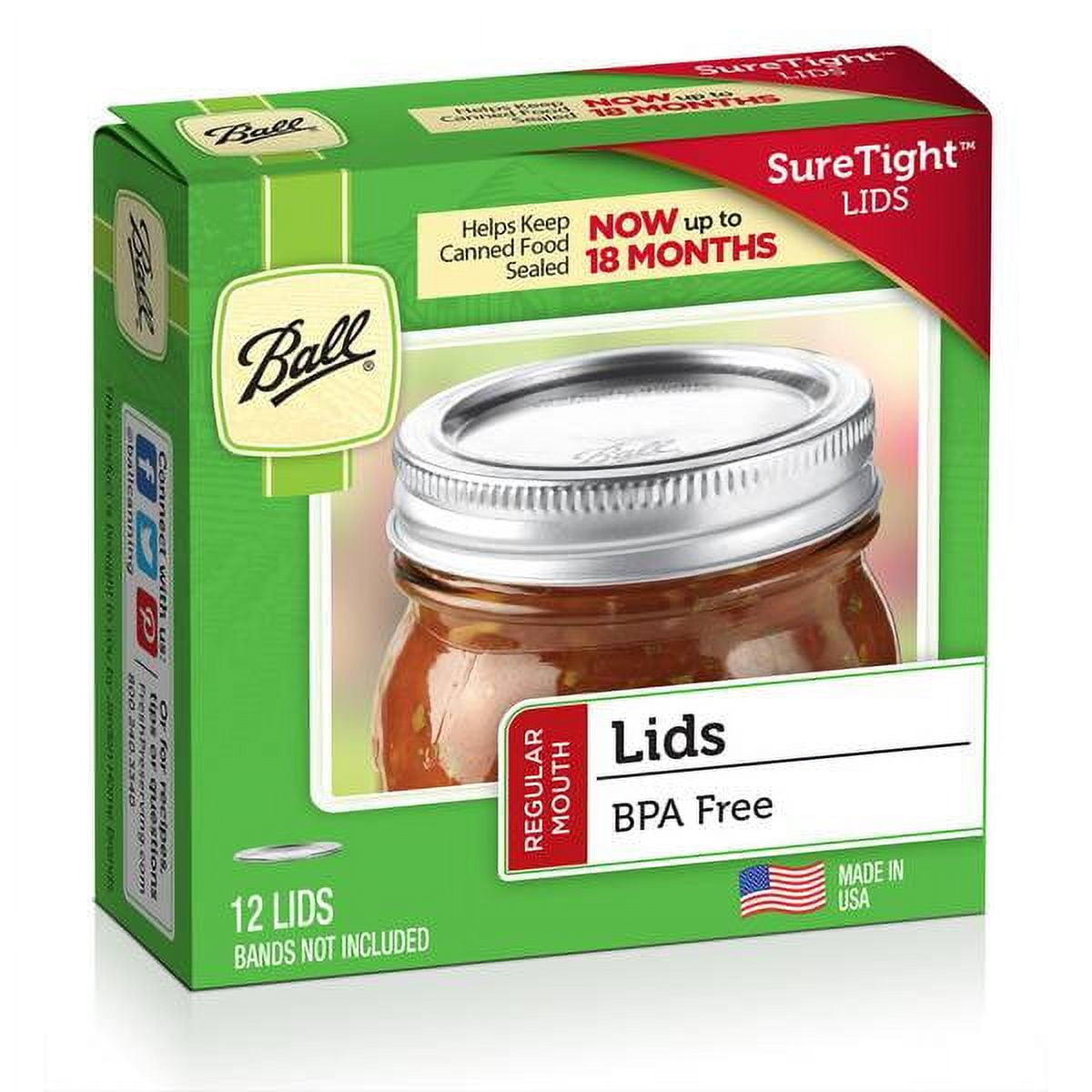 Ball BPA Free Air Tight Canning Jar Lids & Rings, 12 Count - Walmart.com