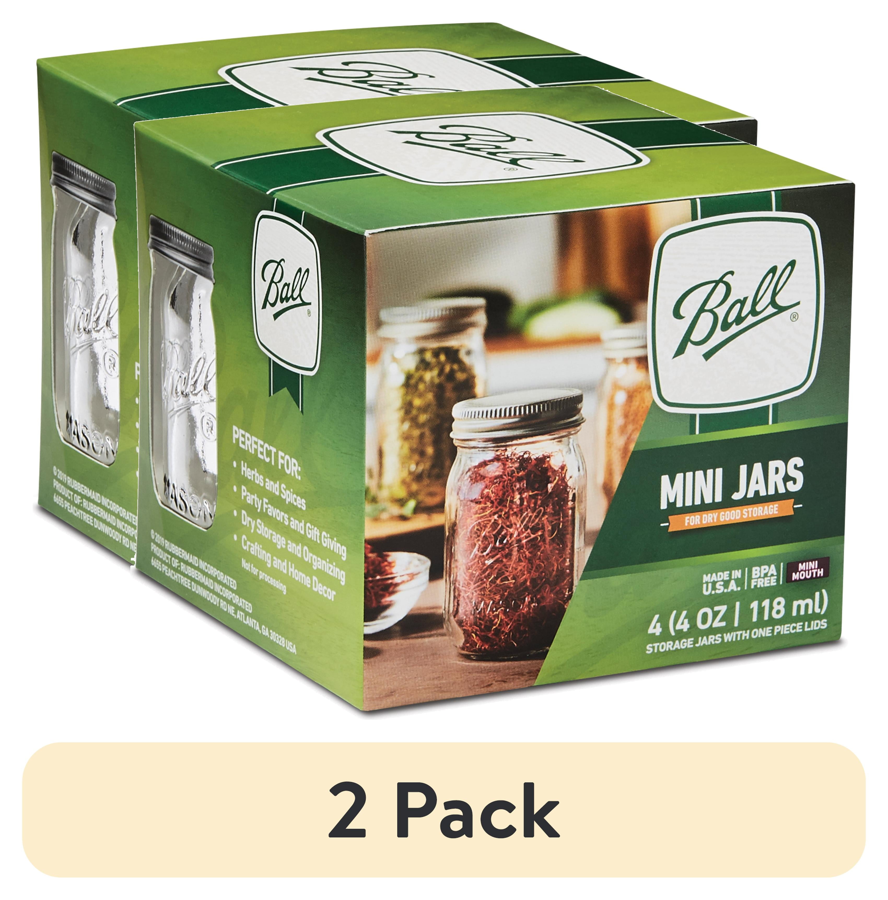 (2 pack) Ball 4 oz Mini Jars, 4 Count - Walmart.com
