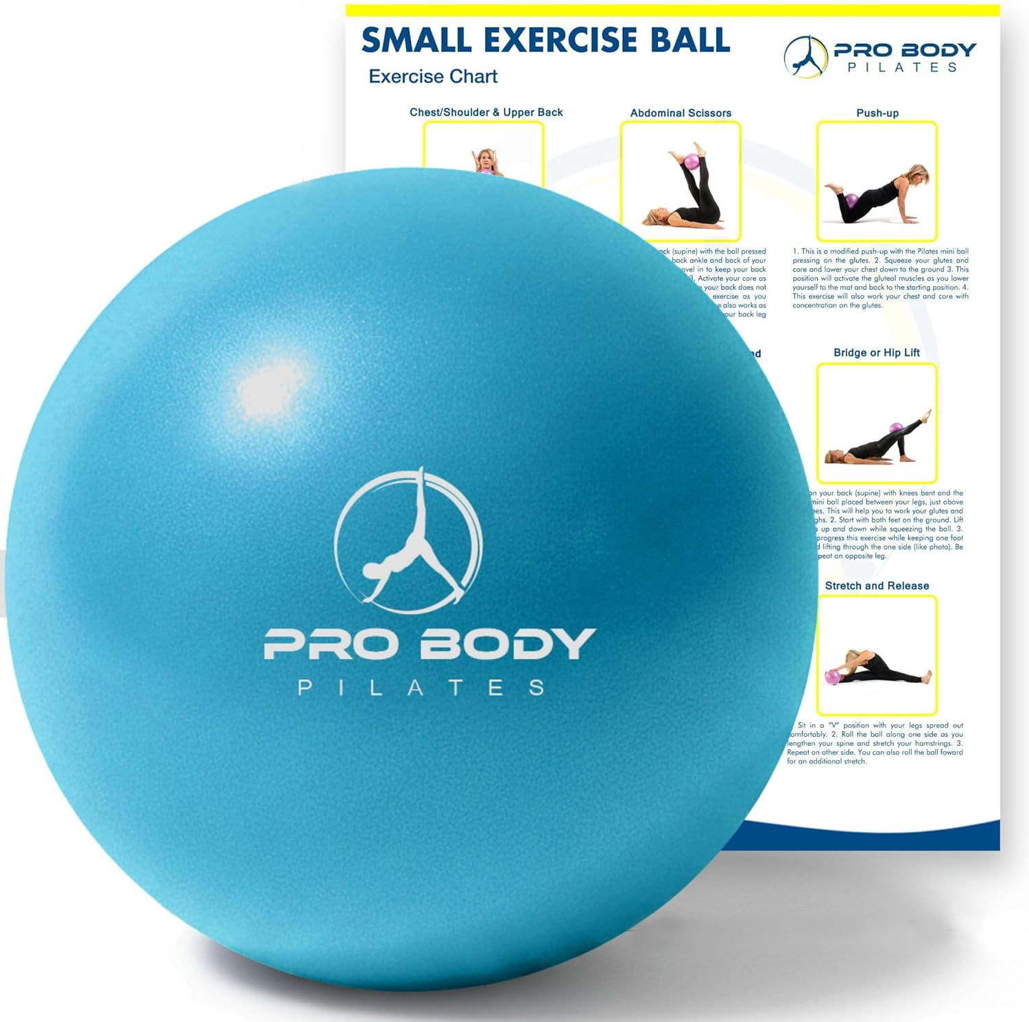 Ball 9 Inch - Small Exercise for Stability, Barre, Core, Ab Workouts ...