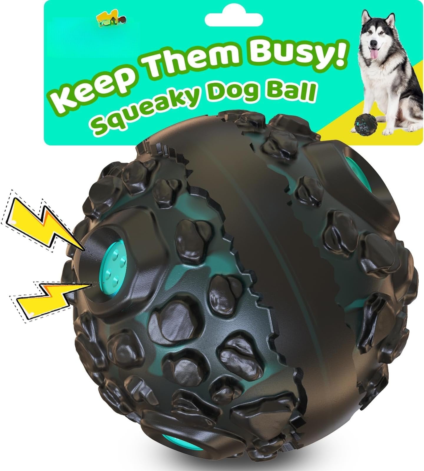 Ball for Aggressive Chewers - Interactive Giggle Balls Fun Squeaky ...