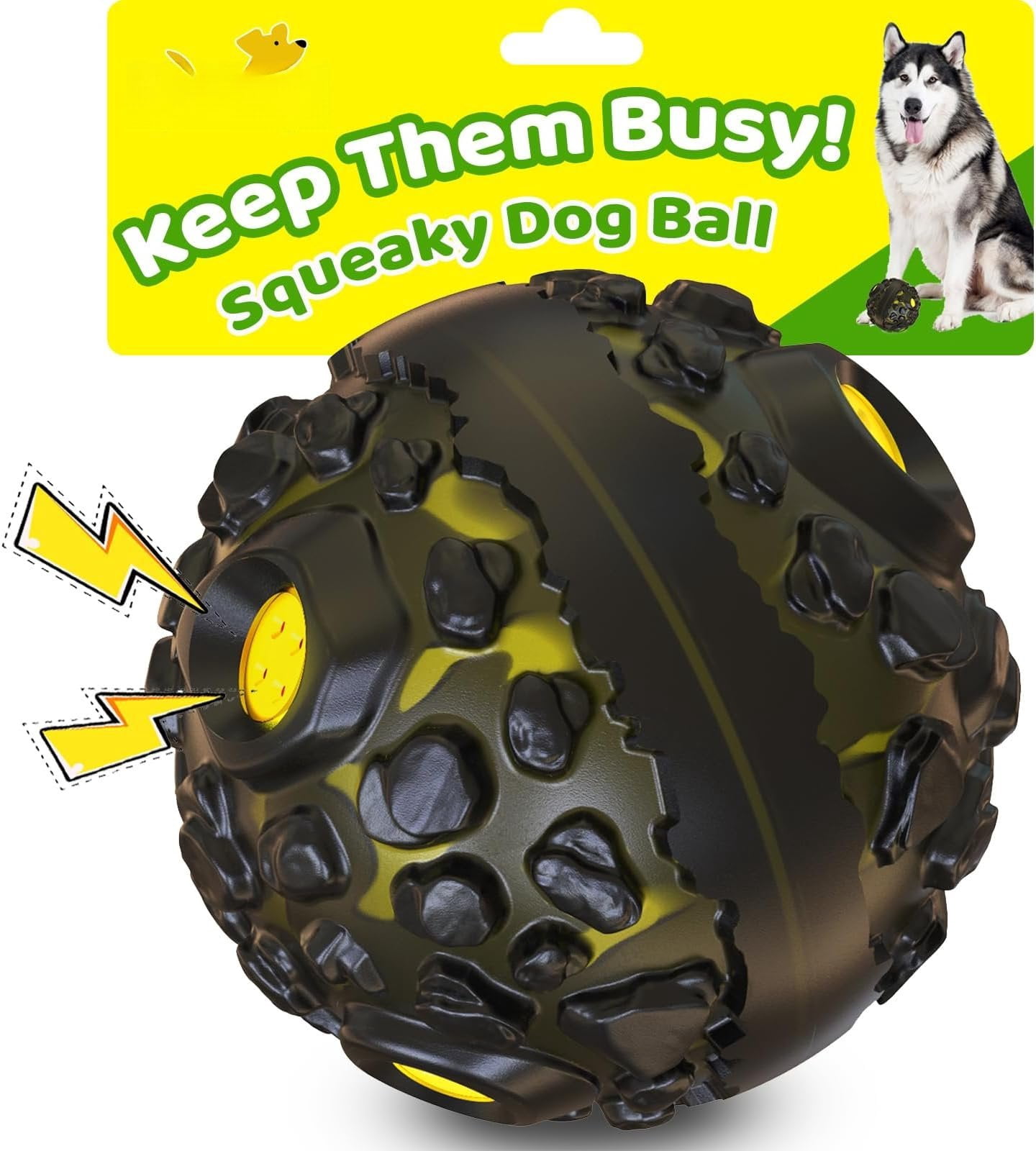 Ball for Aggressive Chewers - Interactive Giggle Balls Fun Squeaky ...