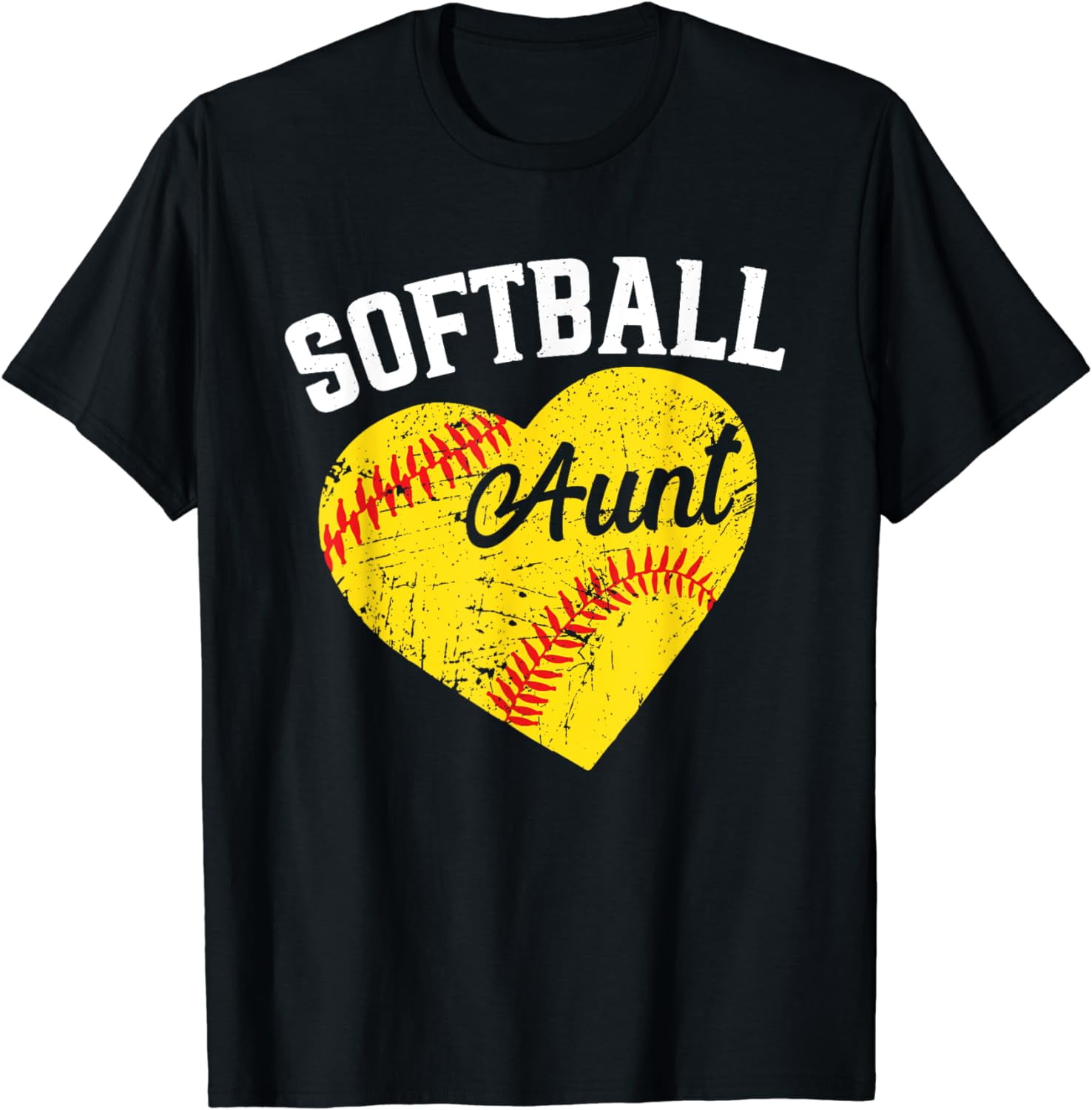 Ball Aunt Heart Softball T-Shirt - Walmart.com
