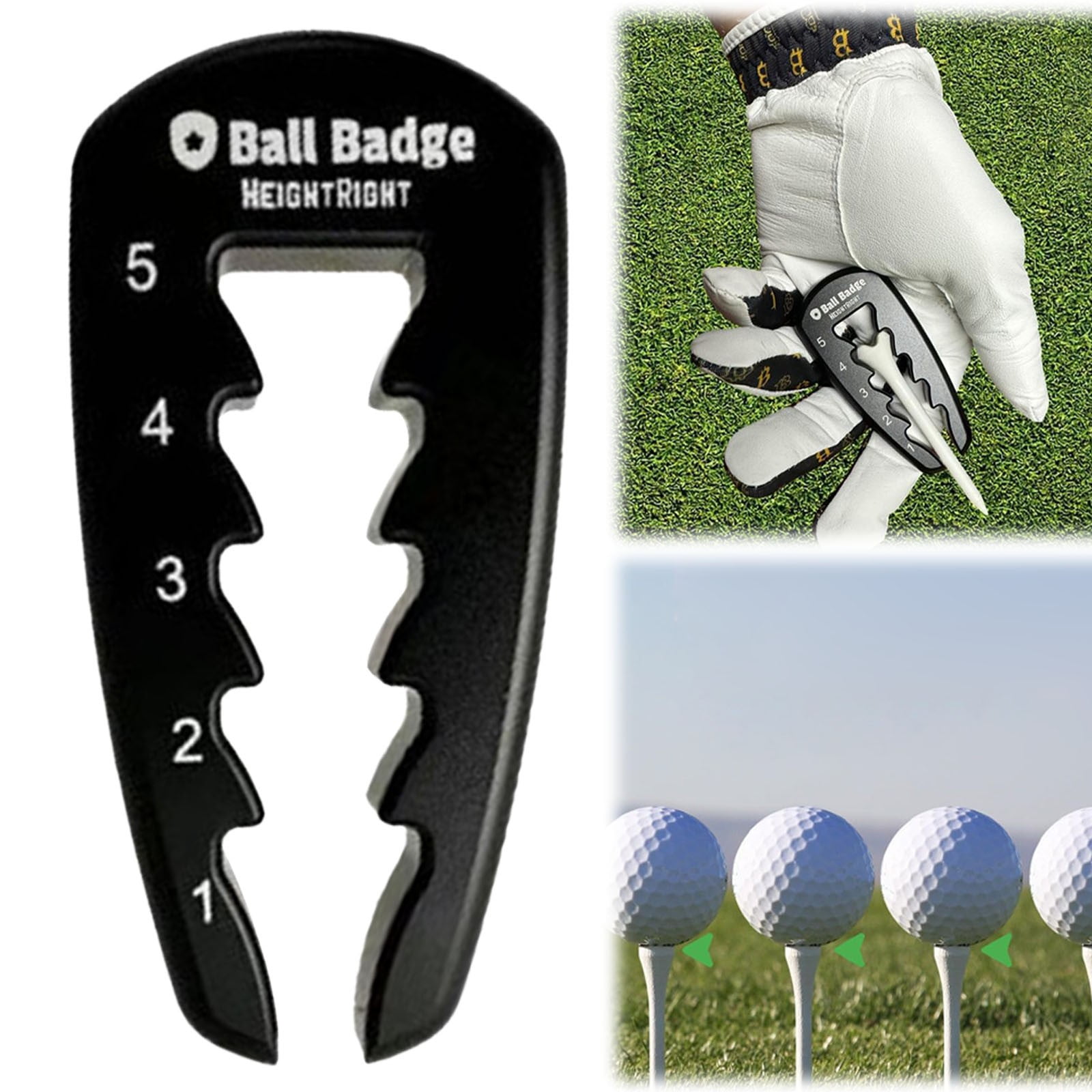 Ball Badge HeightRight Adjustable Golf Tee Height Tool – Precision Tee ...