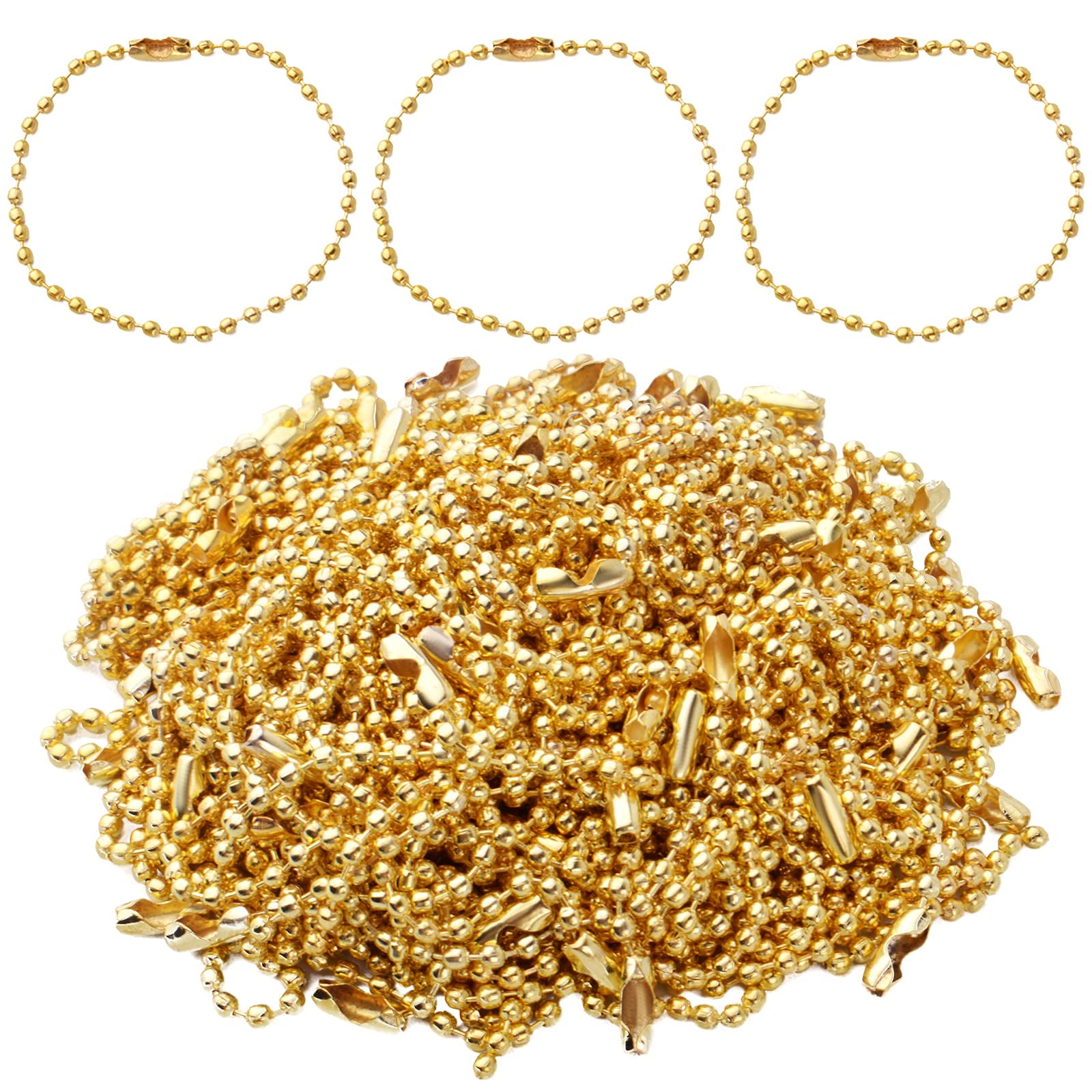 Ball Bead Chains, 100pcs 15cm Metal Long Bead Connector Clasp Ball Bead ...