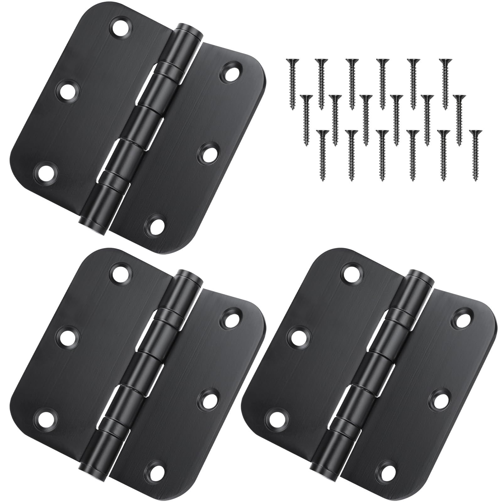 Ball Bearing Door Hinges 3.5 Inch Black 3 Pack Residential Hardware ...
