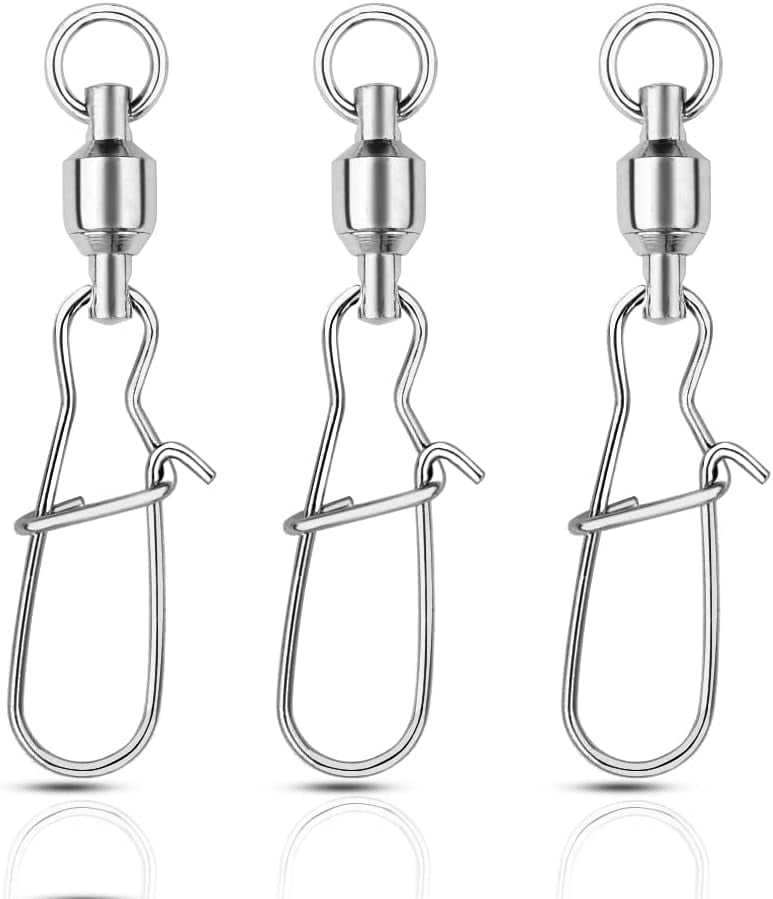 Ball Bearing Swivels Fishing Barrel High Strength Snap Connector Ring ...