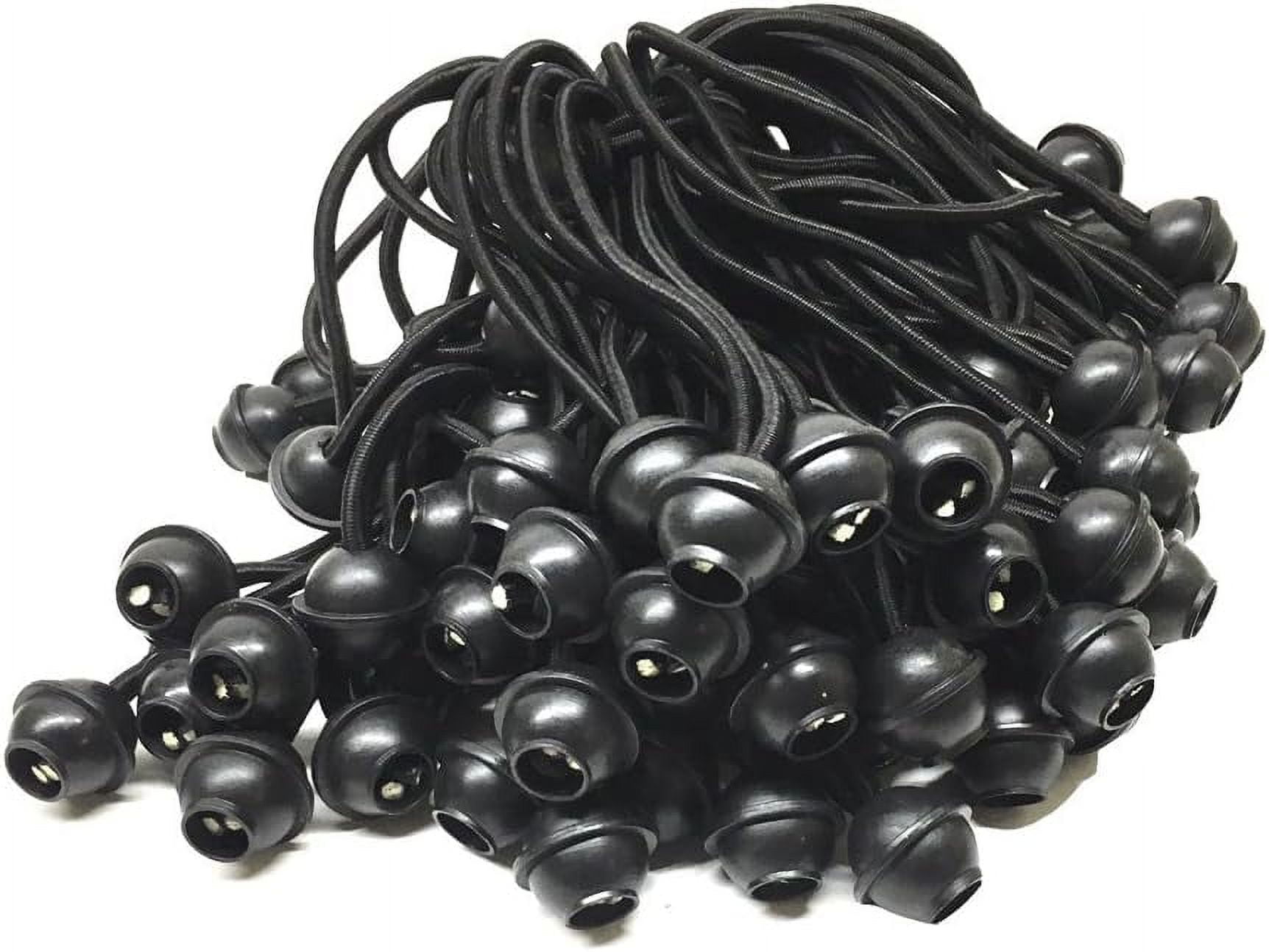 Ball Bungee, 6-Inch, Black, 100 – Piece Bungee Cord Tie Down Plastic ...