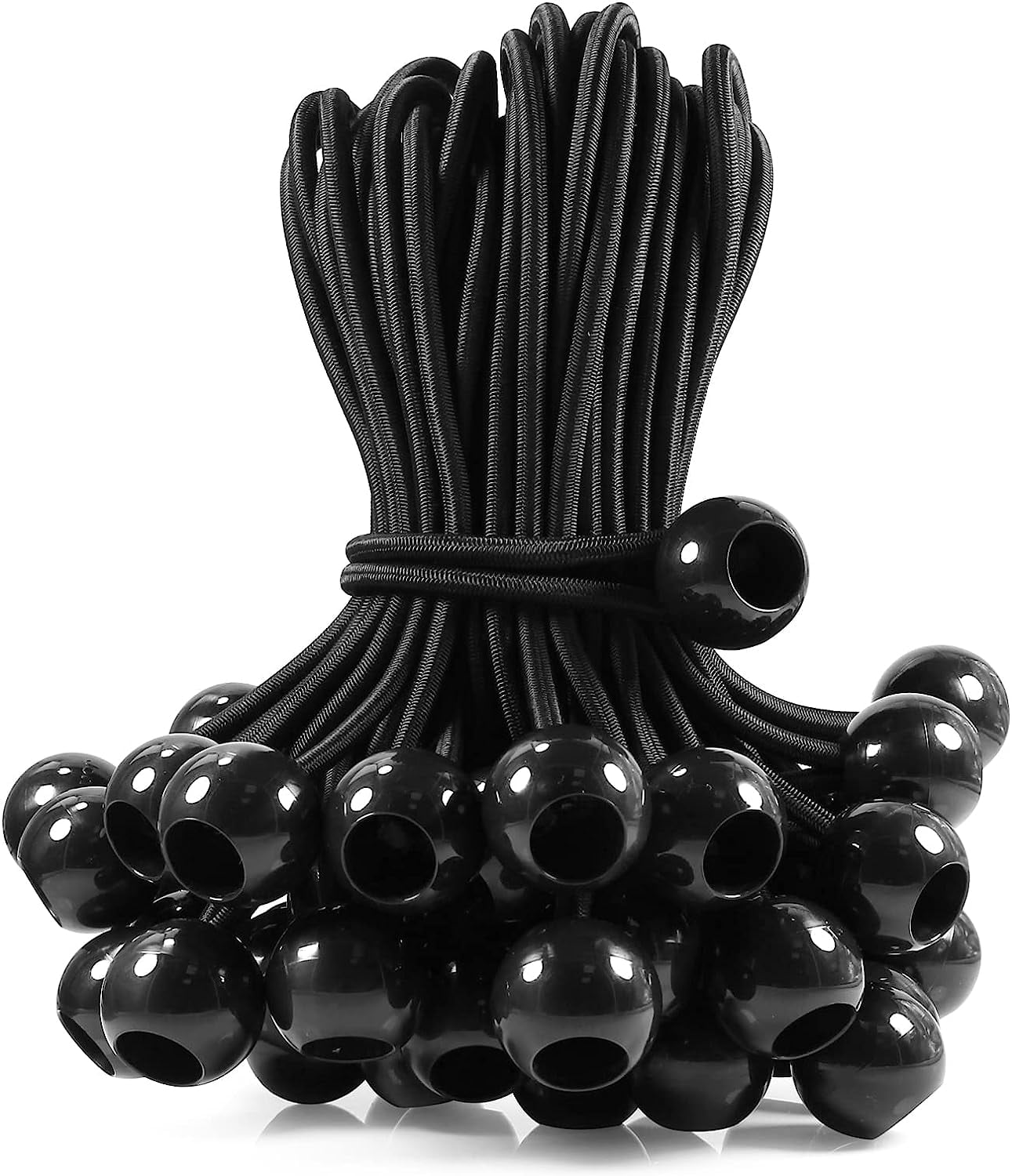 Ball Bungee 9 inch Black, Real Latex Bungee Cord, Stretch to 20 inch ...